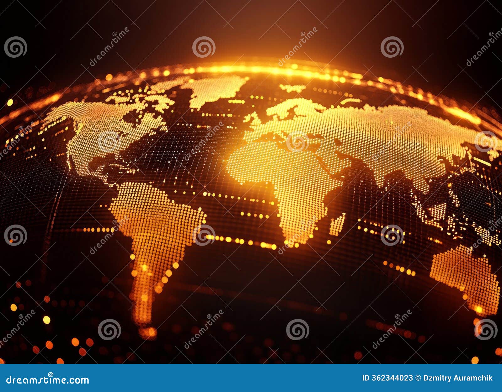 A Luminous World Map Featuring a Digital Circuit Overlay, Emphasizing ...