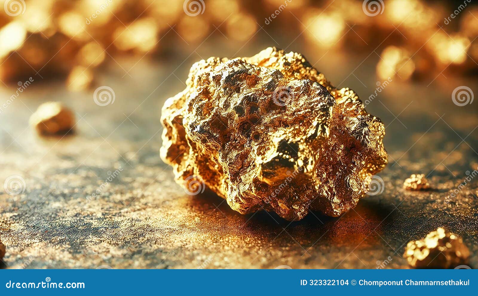 Lump of Gold from a Mine, with a Focus on the Background Texture Stock ...