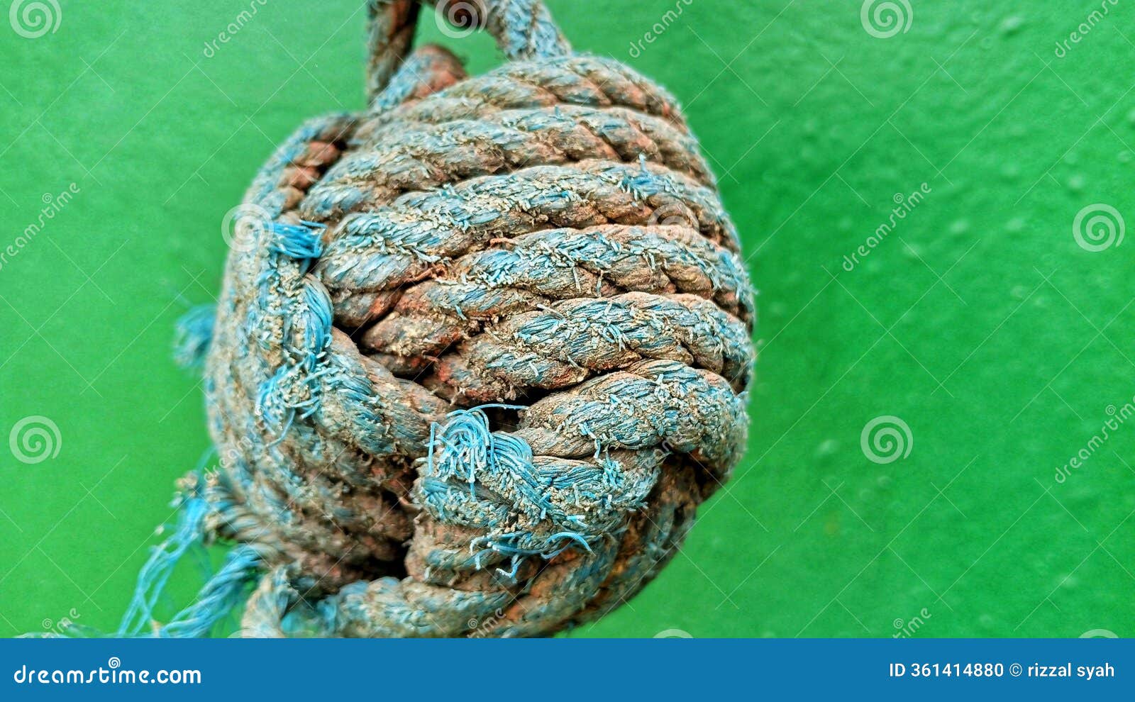 Mooring Ropes Tied To Blue Iron Bollards Of The Boat Stock Photo ...