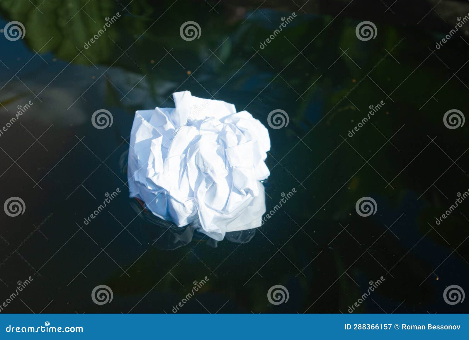 A Lump of Paper Floats in the Water Stock Image - Image of visible ...