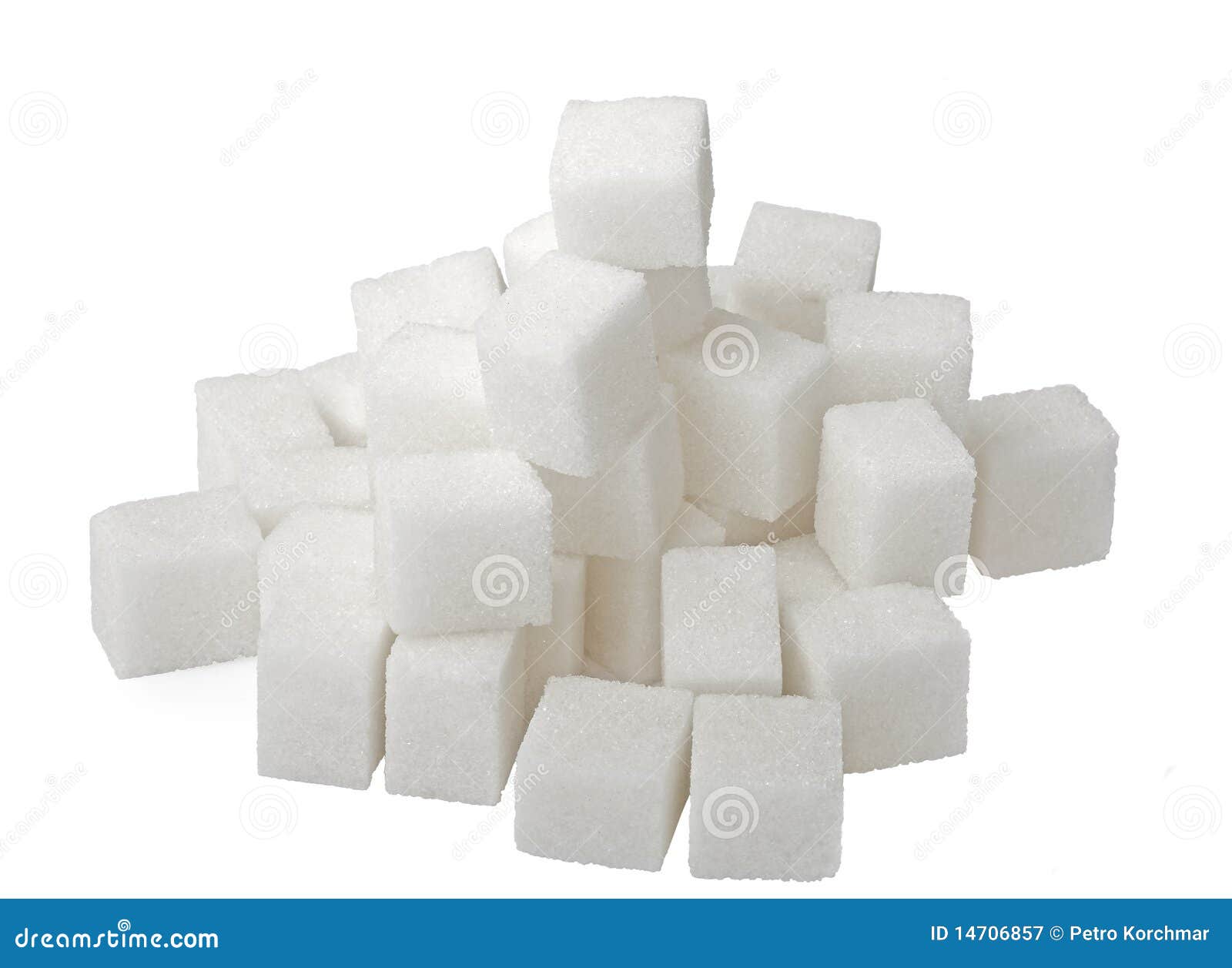 Lump Sugar Pile Isolated on White. Stock Image - Image of sparse ...