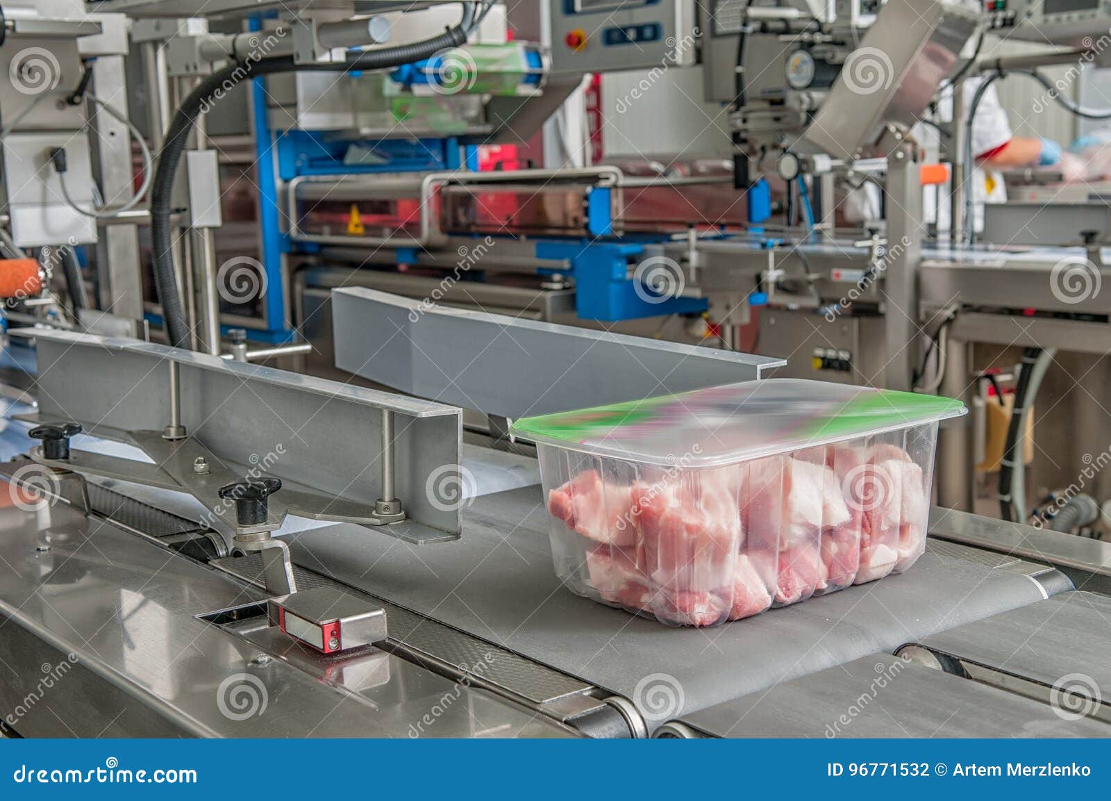 Lumps of Meat in a Container Stock Photo - Image of butcher, flesh ...