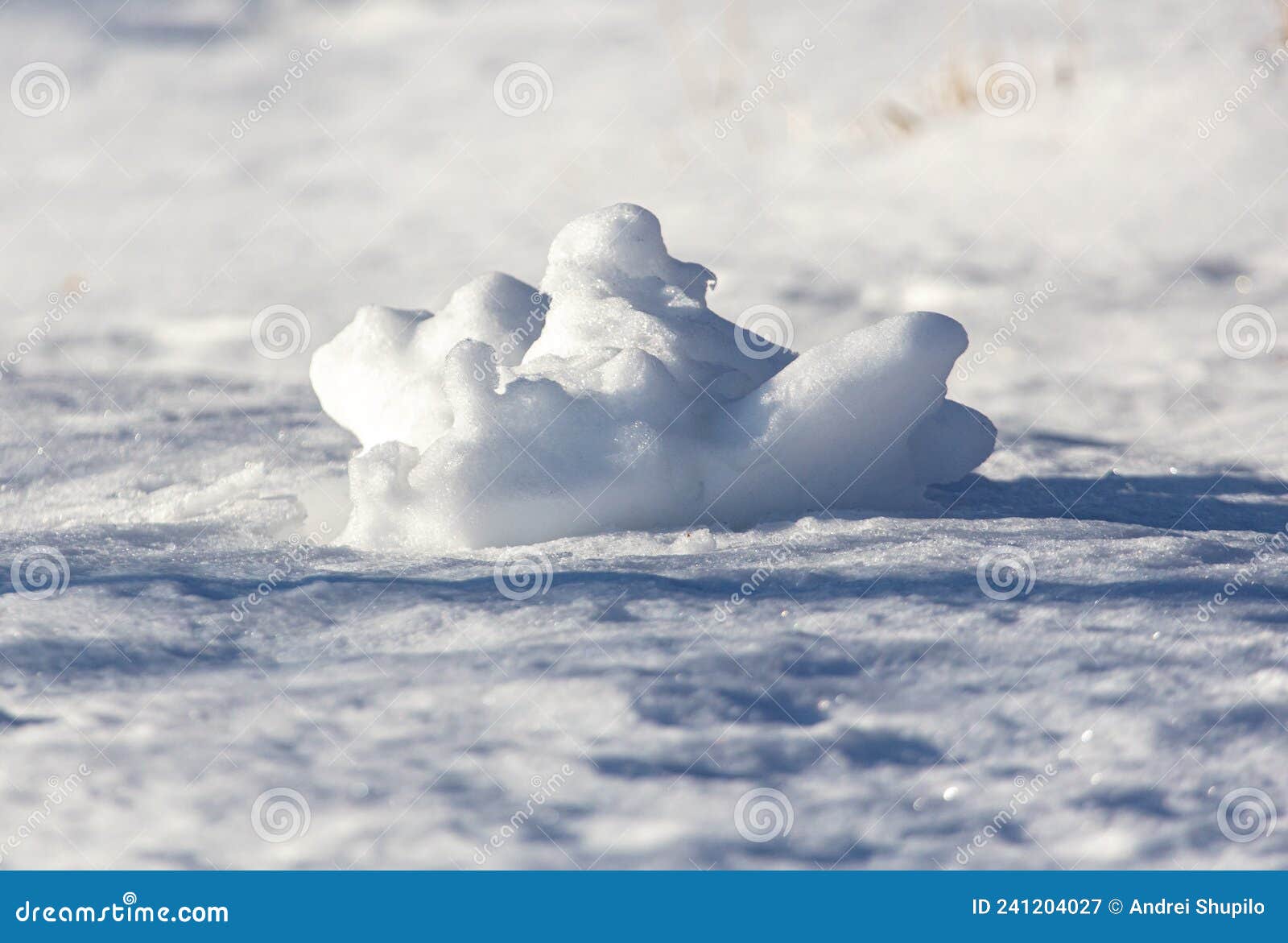 Lumps of White Snow in Winter. Stock Image - Image of blue, closeup ...