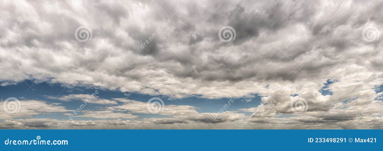 Lumpy Cloud Formation, Panorama Format Stock Image - Image of ...