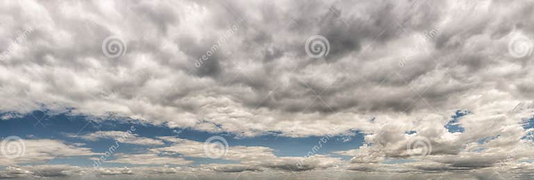 Lumpy Cloud Formation, Panorama Format Stock Image - Image of ...