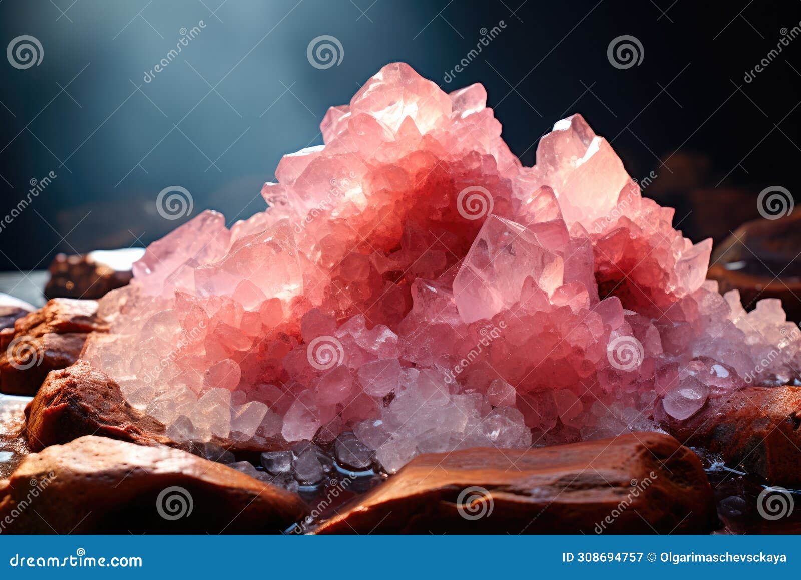 Lumpy Pink Himalayan Salt on the Table Stock Illustration ...