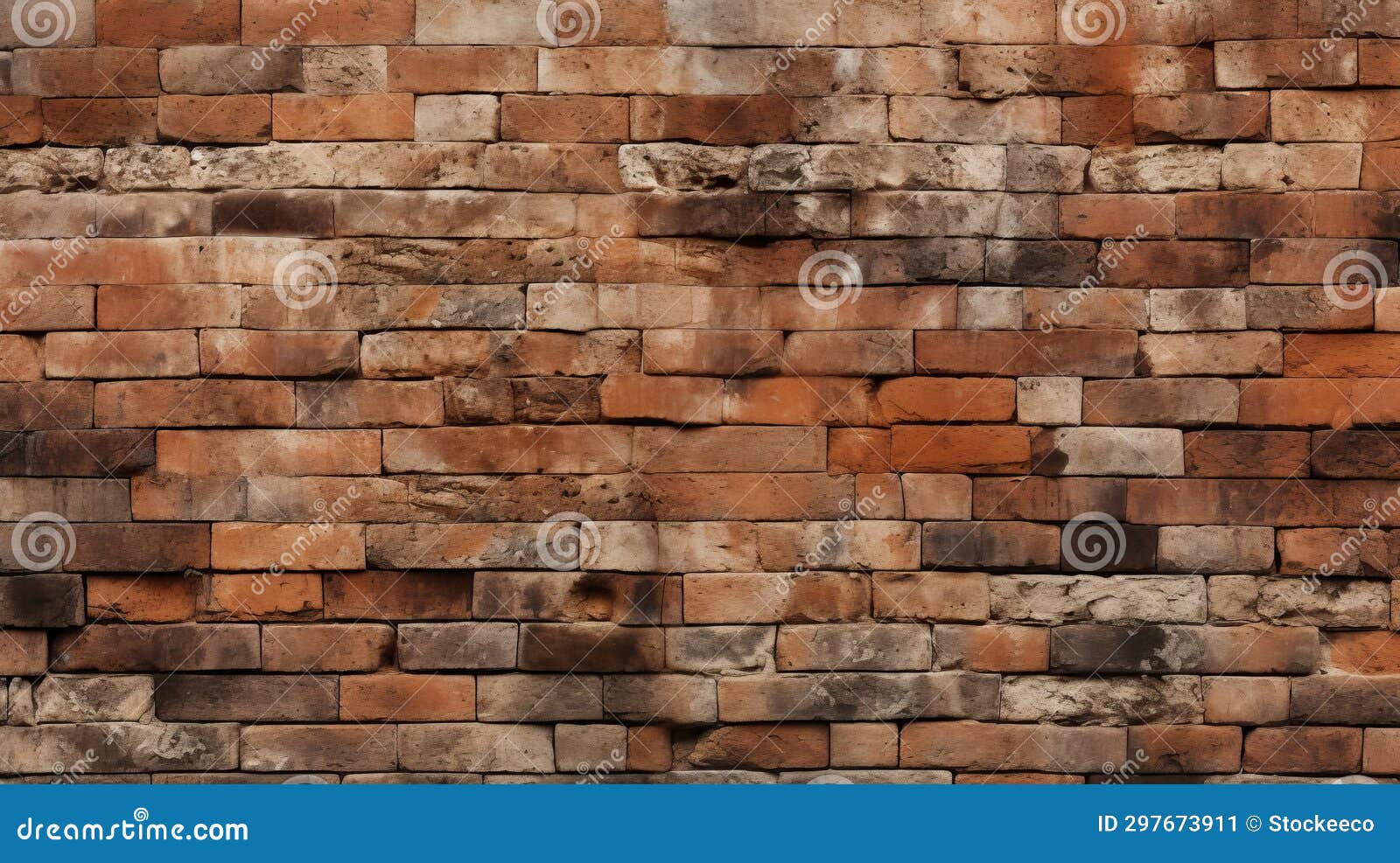 Oxidized Brown Brick Wall: Large-scale Canvas Impact with Ceramic Street Art Stock Illustration ...
