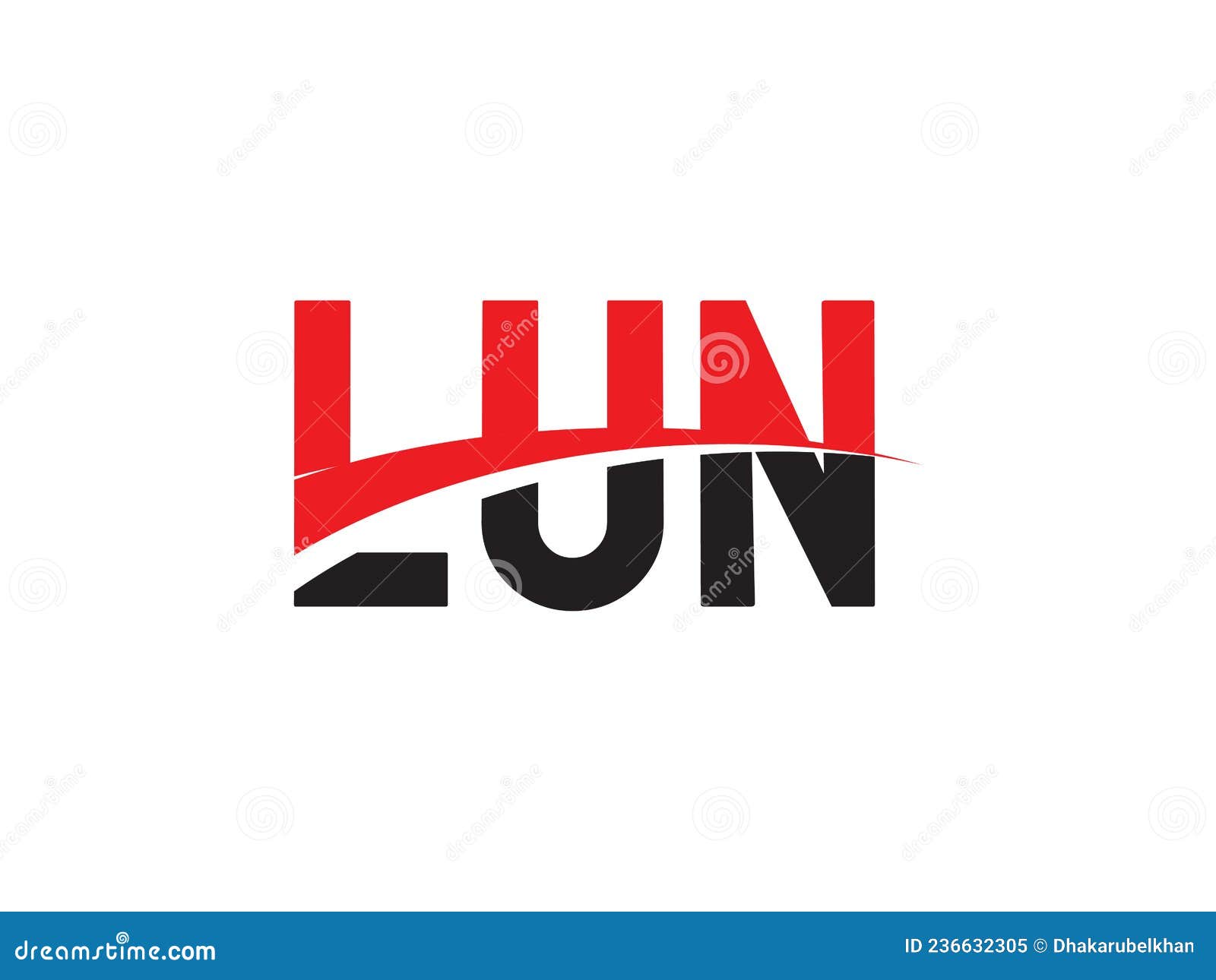 LUN Letter Initial Logo Design Stock Vector - Illustration of style ...