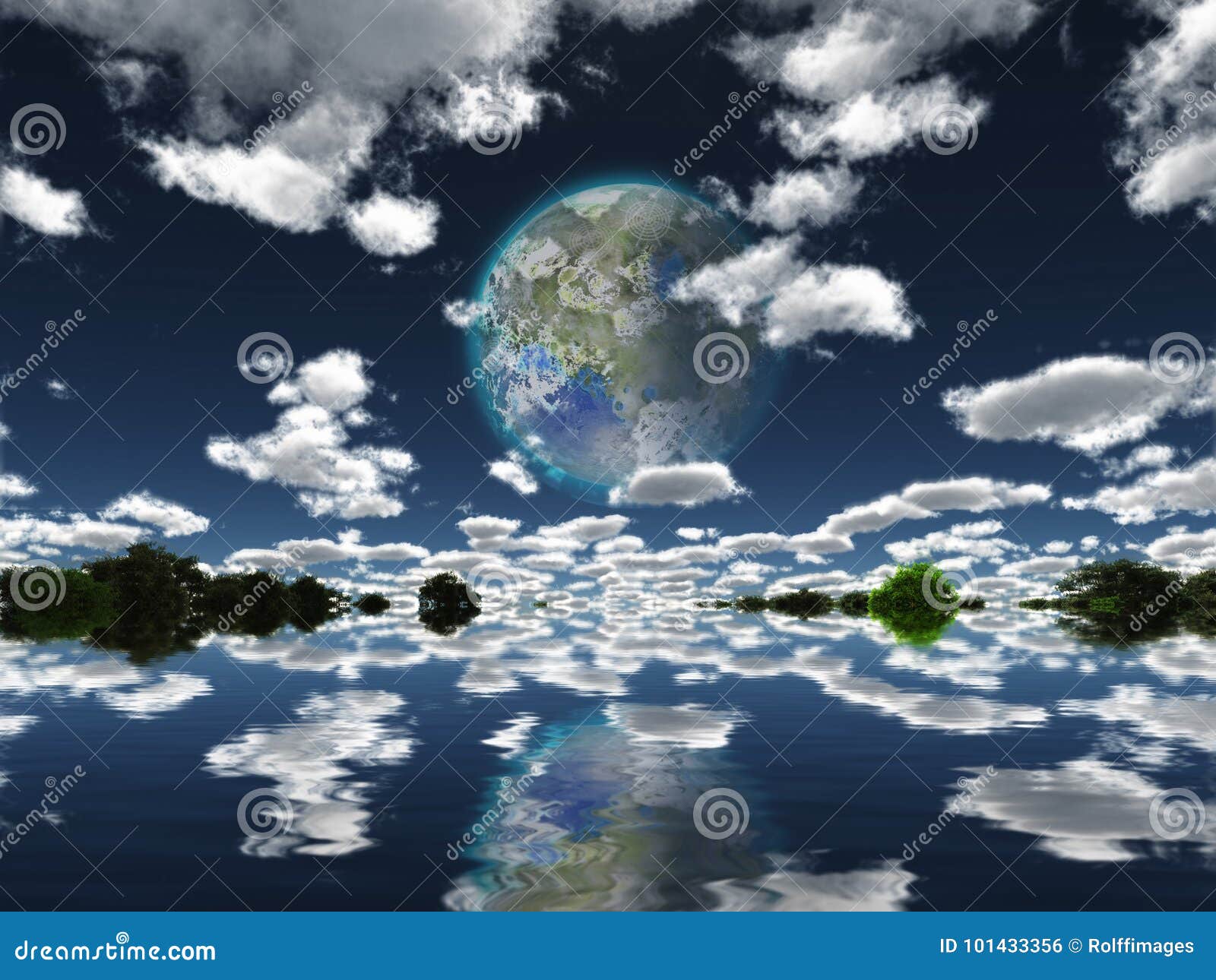 Luna de Terraformed stock de ilustración. Ilustración de luna - 101433356