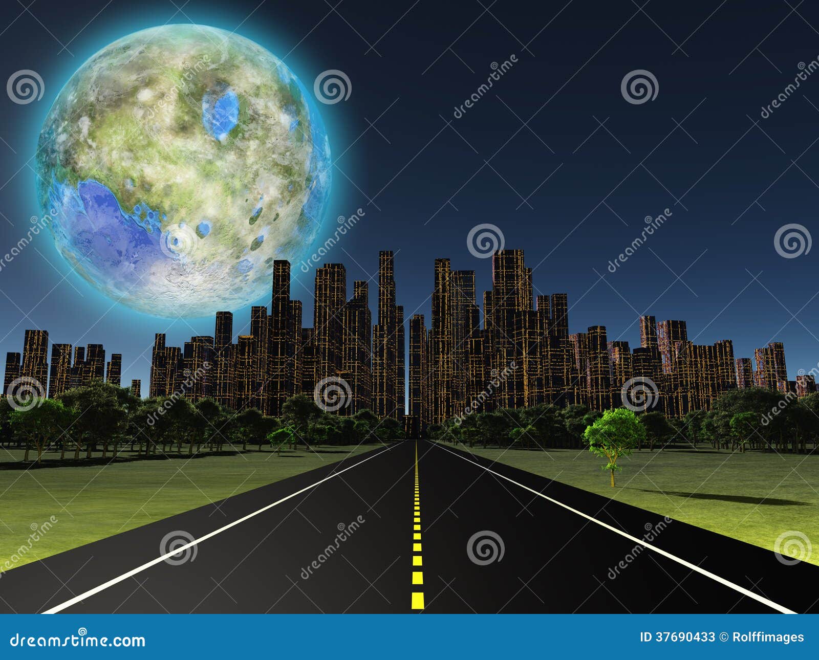 Luna de Terraformed stock de ilustración. Ilustración de horizonte ...