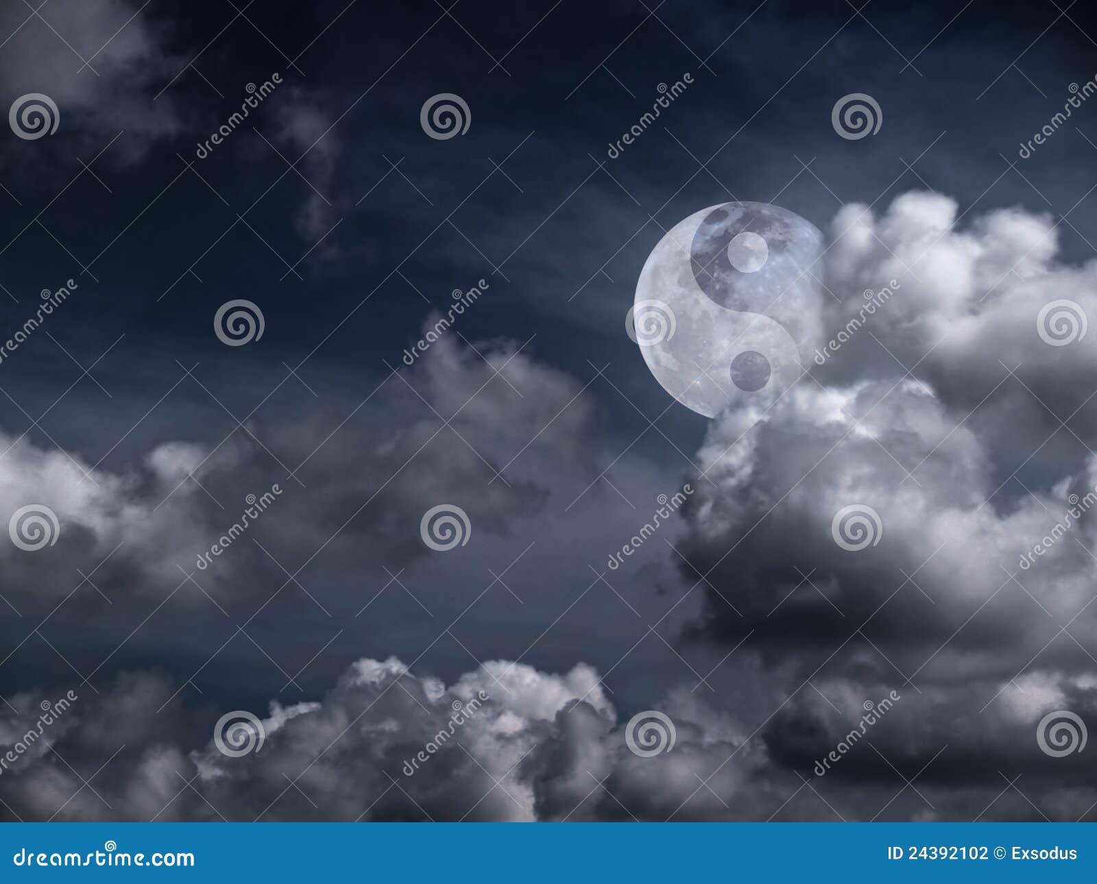 Luna de Yin Yang foto de archivo. Imagen de elemento - 24392102