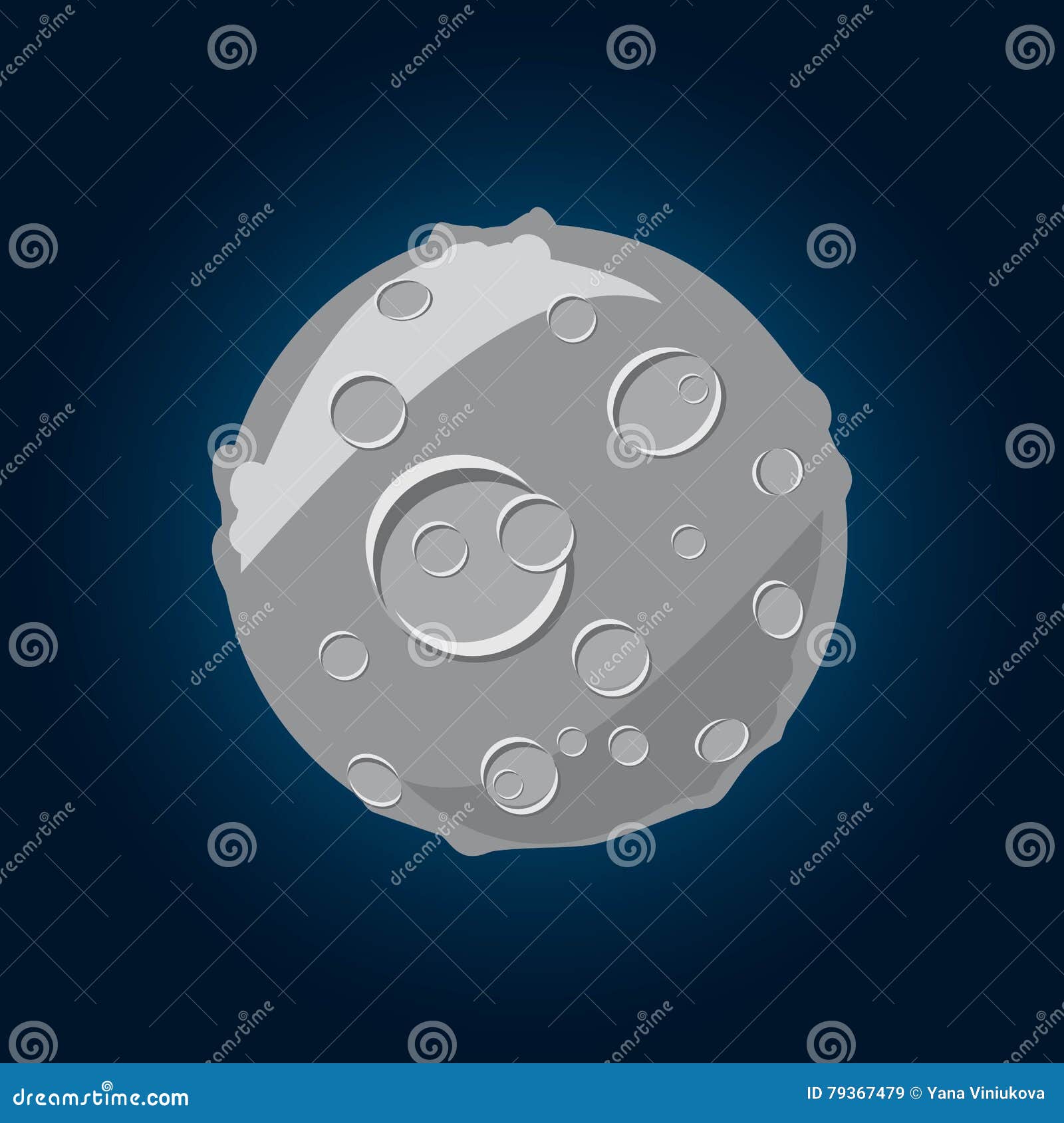 Luna Del Vector Estilo Plano Ilustración del Vector - Ilustración de ...