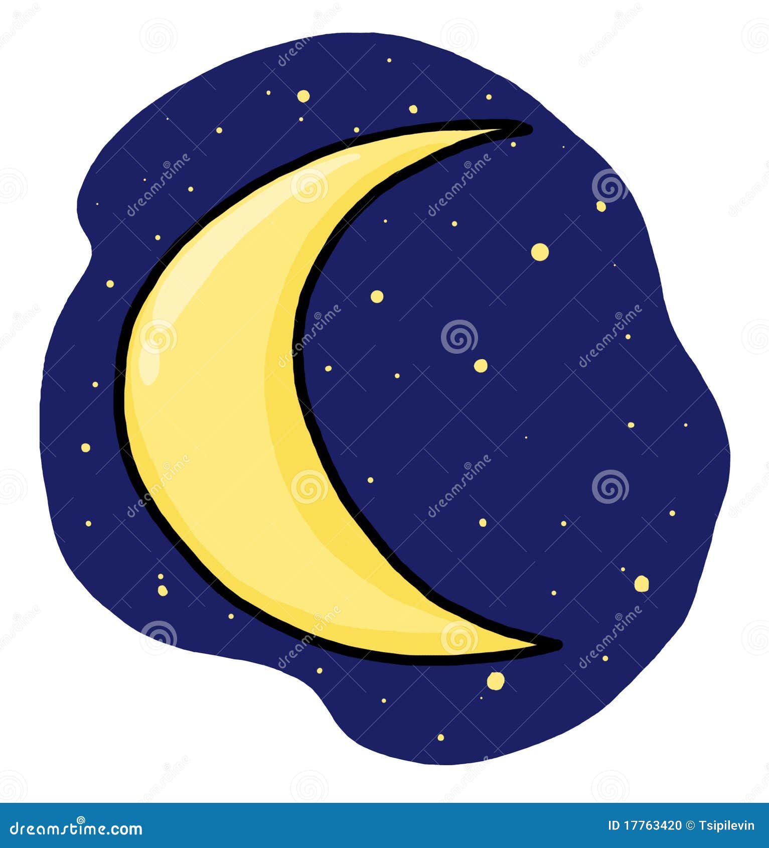 Luna a mezzaluna illustrazione di stock. Illustrazione di formazione ...