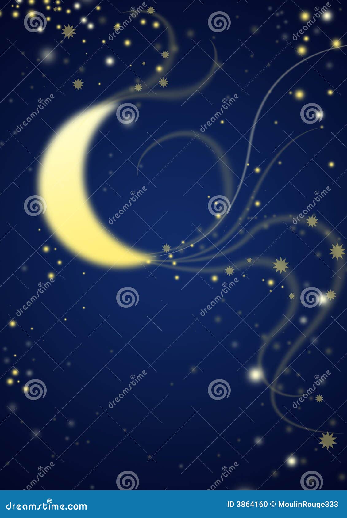 Luna Midnight Nello Stardust Illustrazione di Stock - Illustrazione di ...