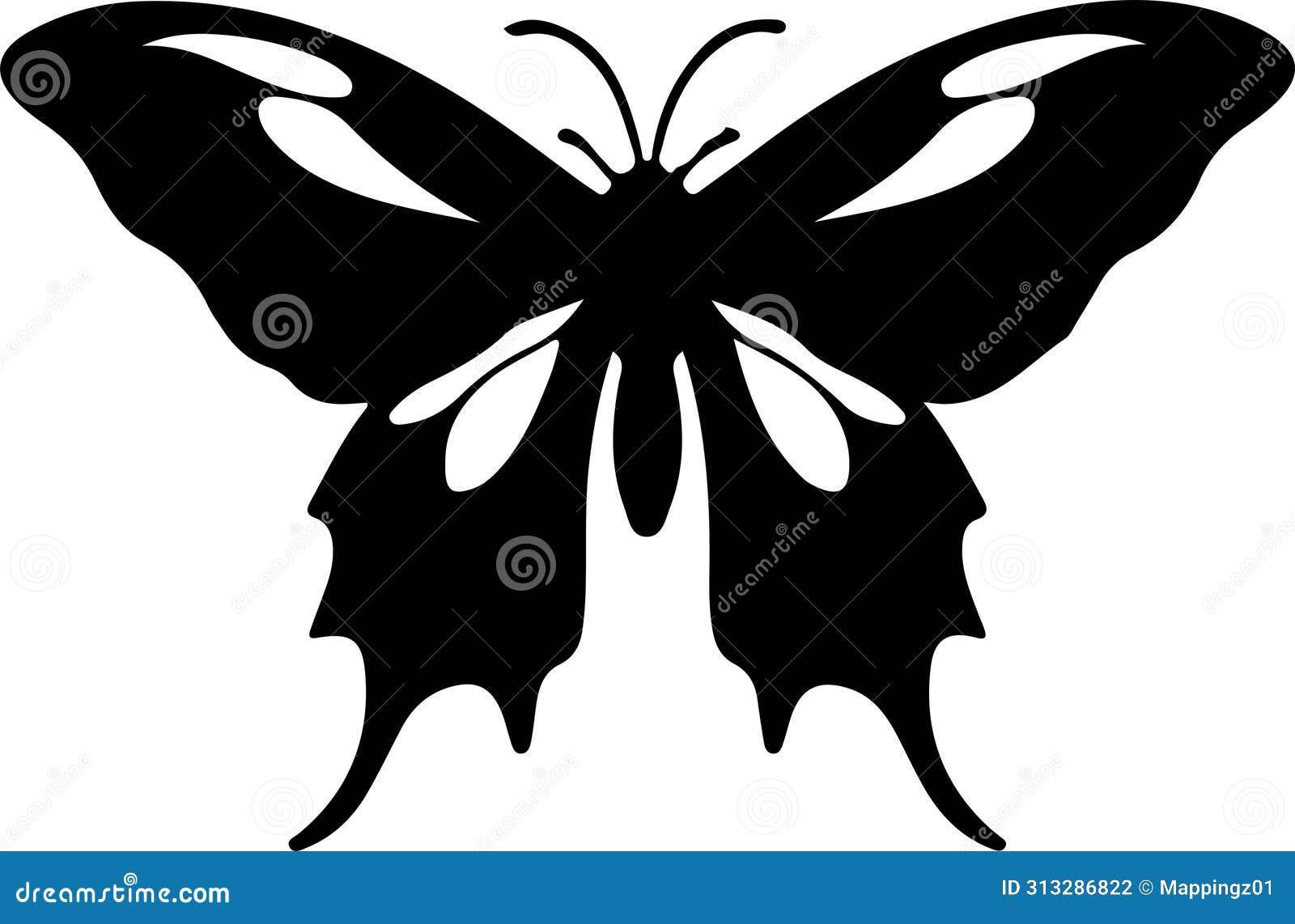 Luna Moth Outline Silhouette Generative Ai Vector Illustration ...