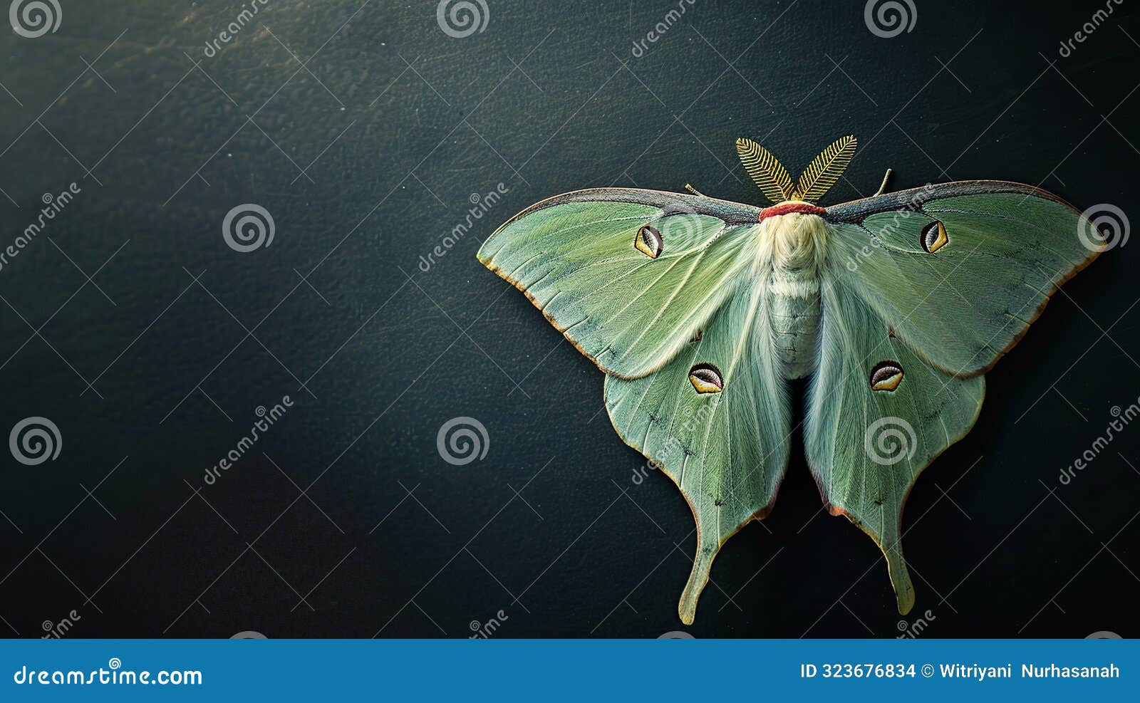 Luna Moth on a Dark Background Stock Illustration - Illustration of ...