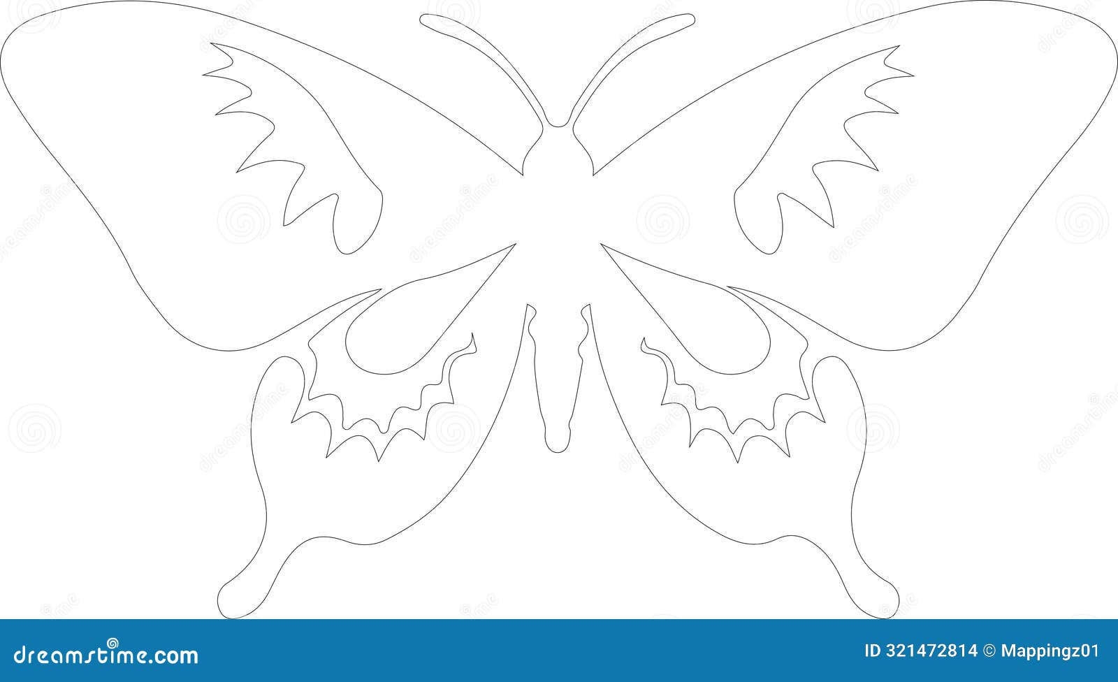 Luna Moth Outline Silhouette Generative Ai Vector Illustration ...