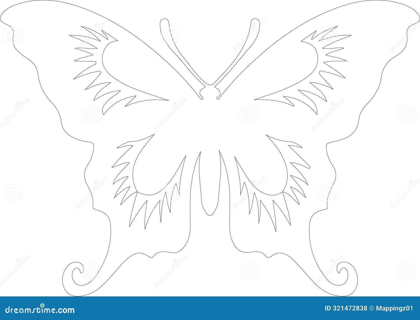 Luna Moth Outline Silhouette Generative Ai Vector Illustration ...