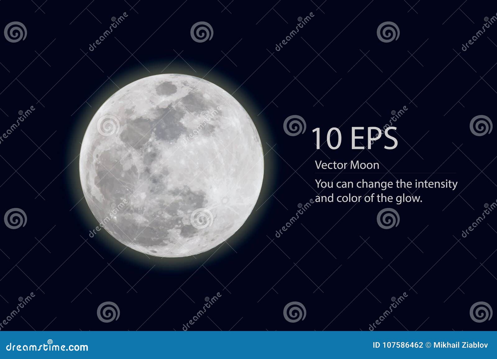 Luna Realista Hermosa Del Vector Ilustración del Vector - Ilustración ...