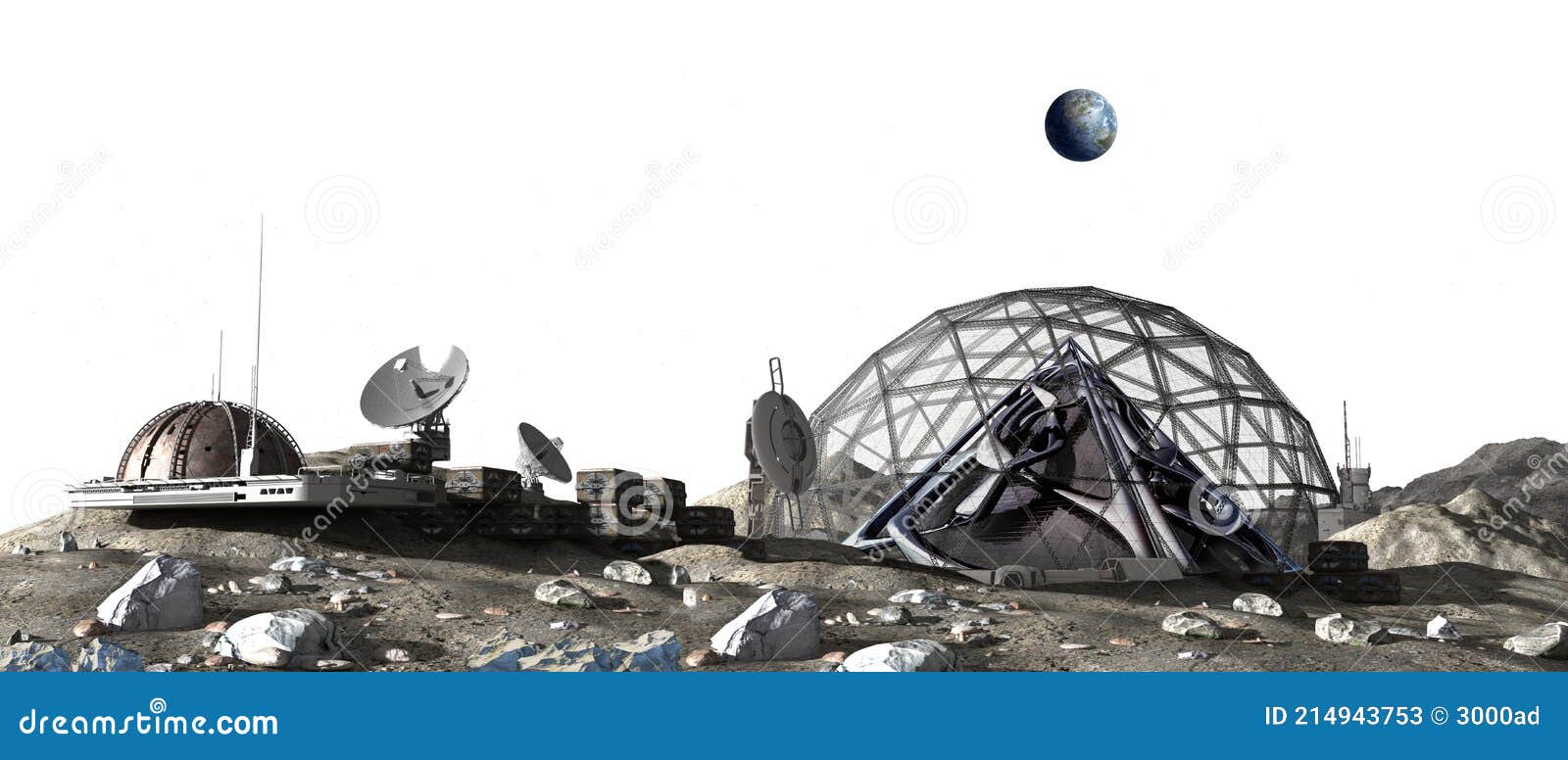 Lunar Base Illustration Outline Stock Illustration - Illustration of ...