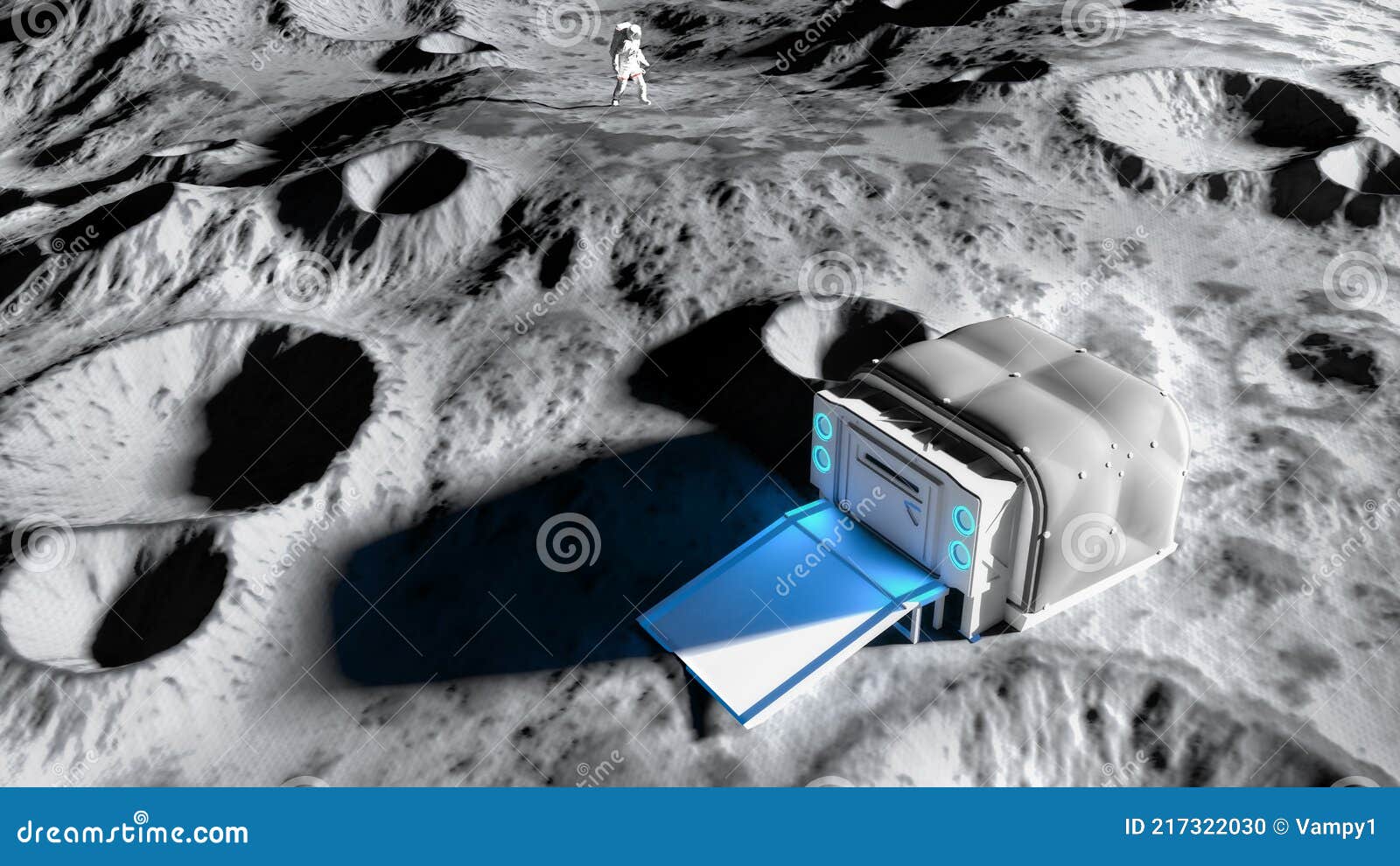 Lunar Base, Spatial Outpost. First Settlement on the Moon. Space ...