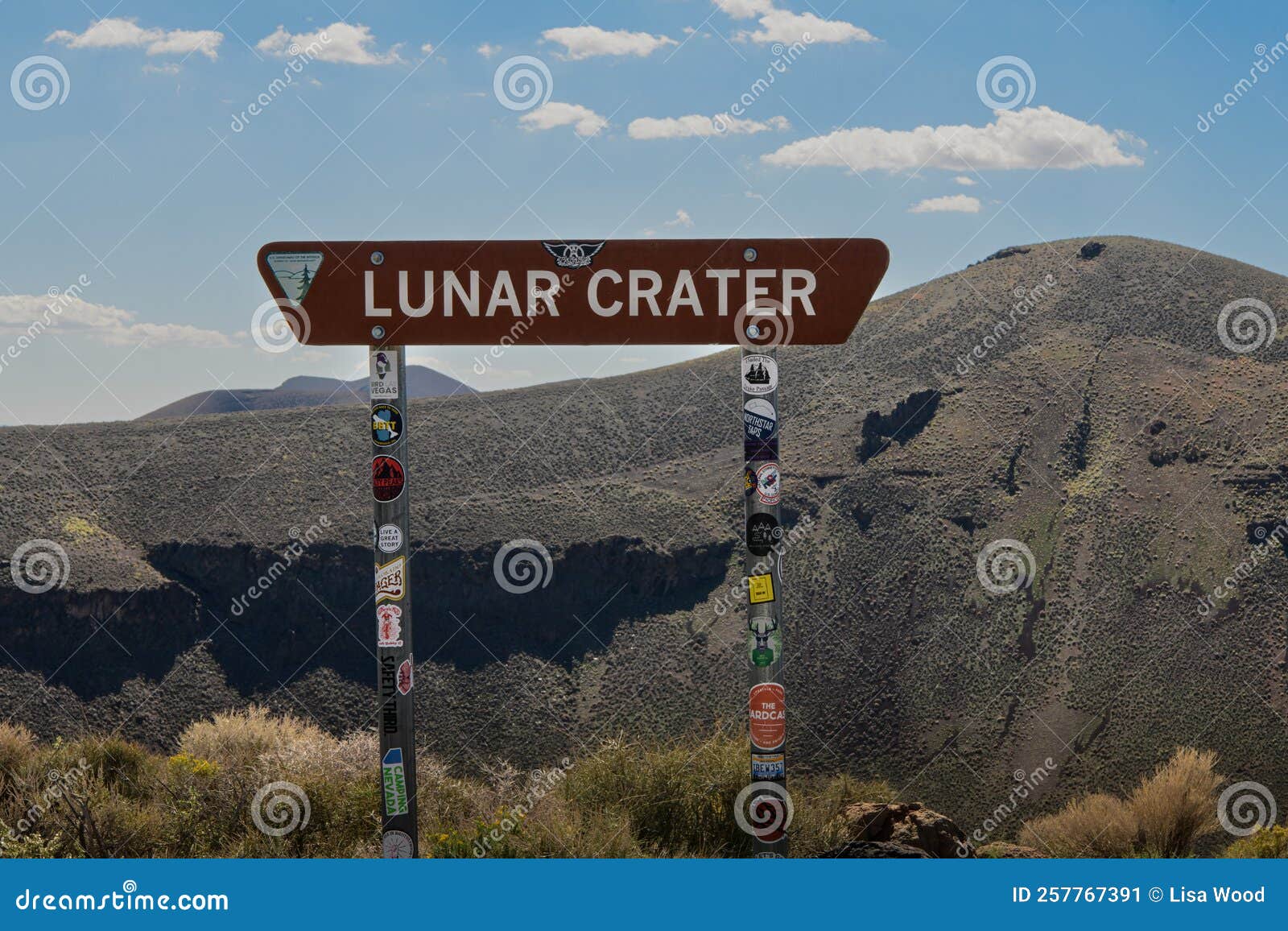 Lunar Crater Sign ForExtinct Volcanic Cone Editorial Photo - Image of ...