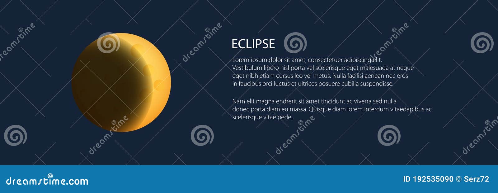 Lunar eclipse banner stock vector. Illustration of crater - 192535090