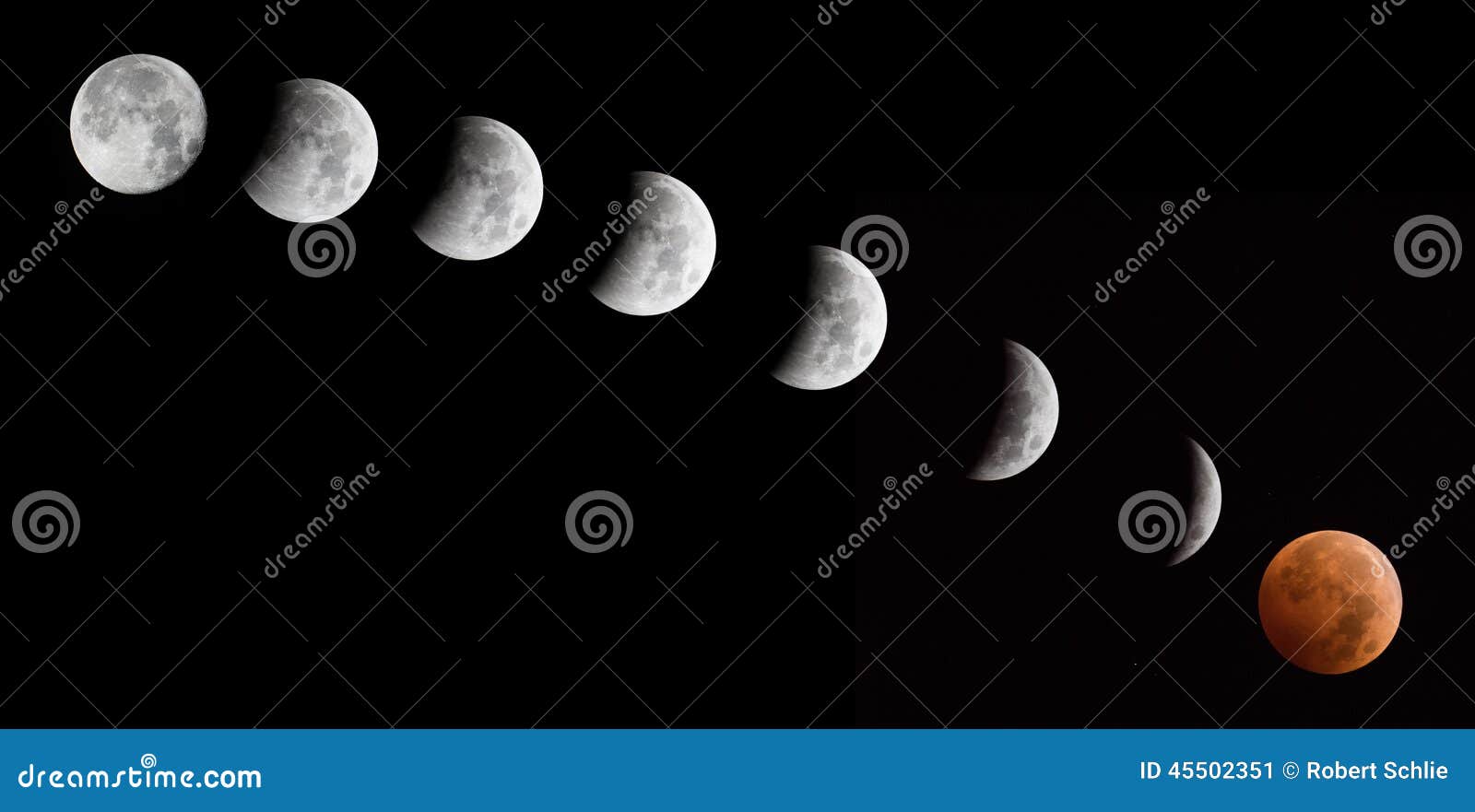 Lunar Eclipse Blood Moon Sequence Stock Image - Image of telephoto ...