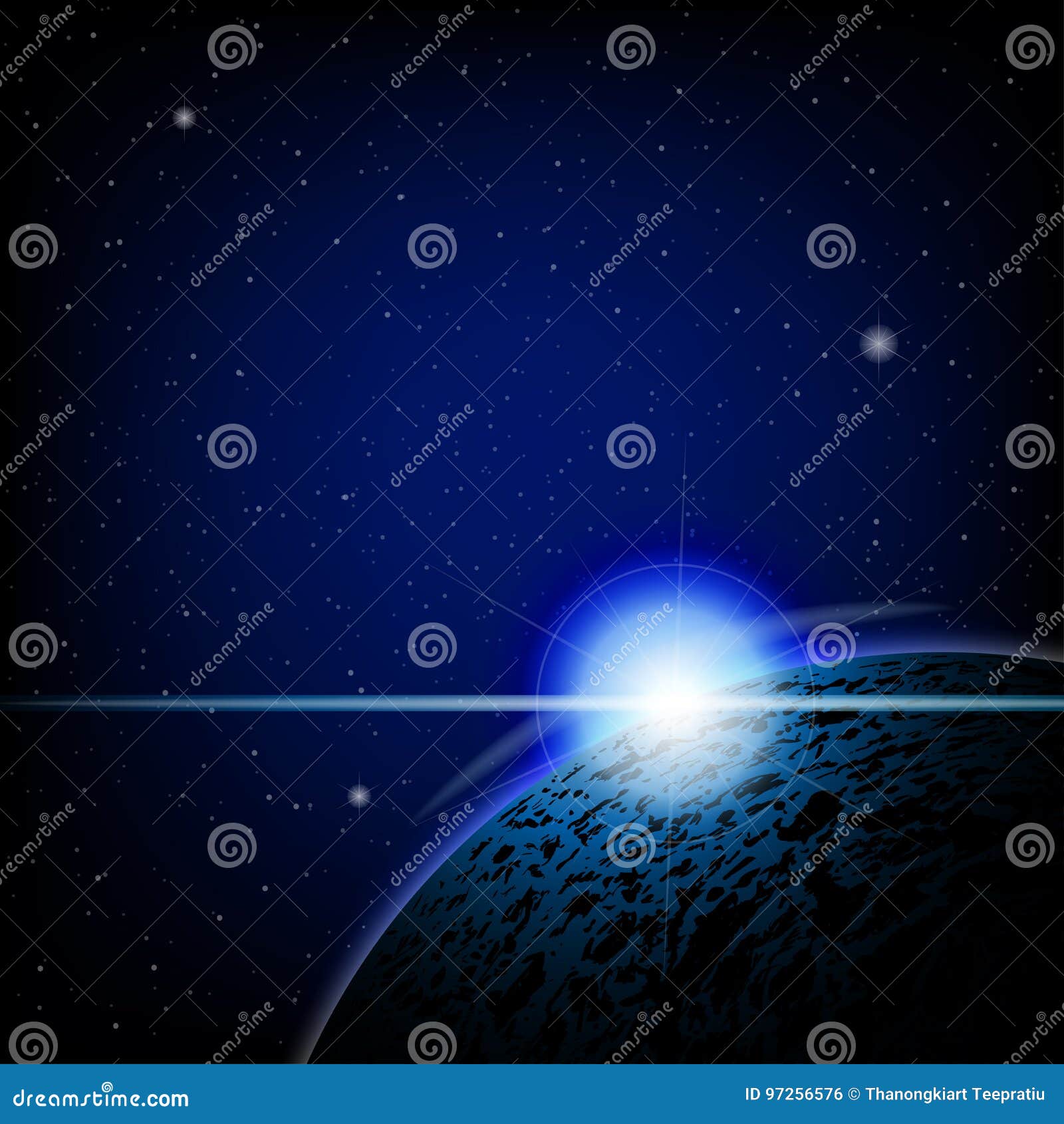 Lunar Eclipse Blue Deep Space Stock Vector - Illustration of particles ...