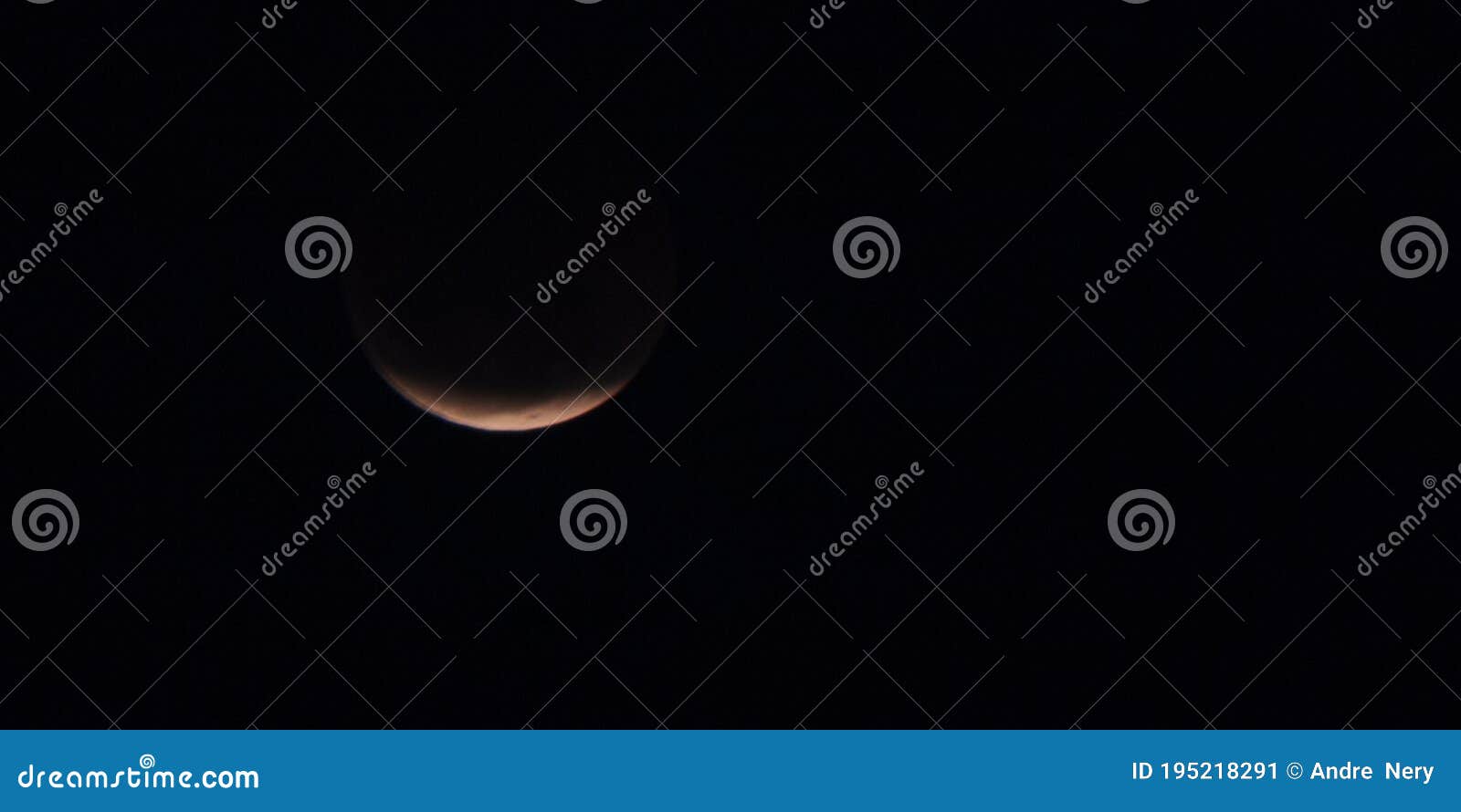 Lunar Eclipse of July 27, 2018. Blood Moon Over Brazil Stock Image ...