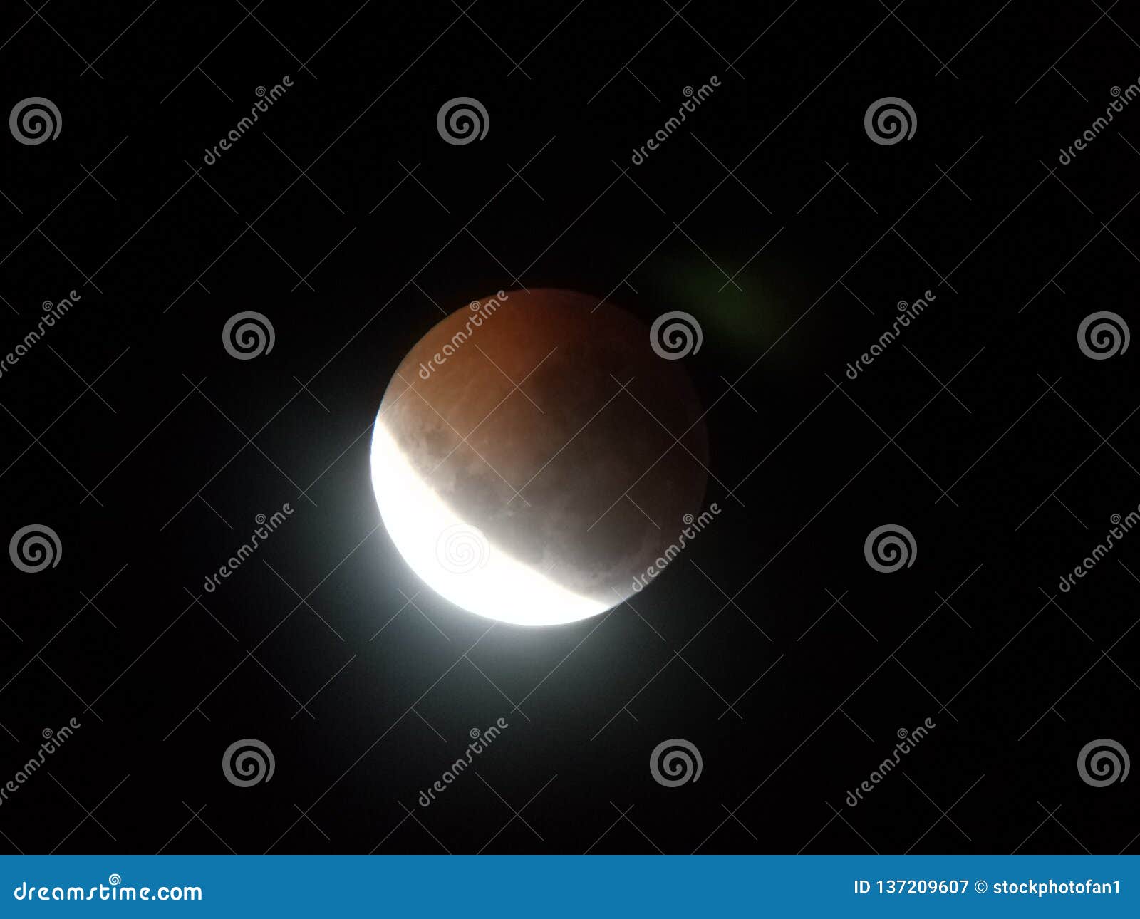 Lunar Eclipse of the Moon with Earth`s Shadow Stock Image - Image of ...