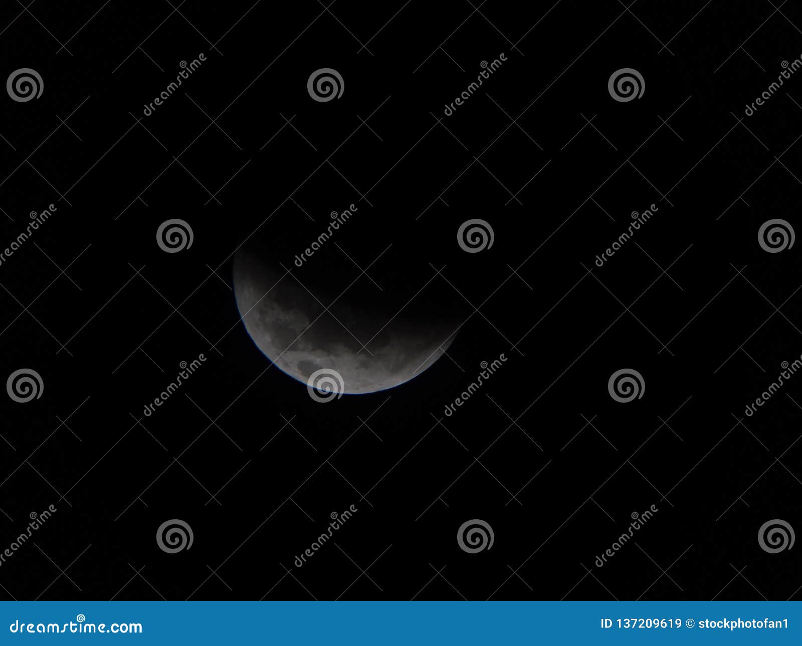 Lunar Eclipse of the Moon with Earth`s Shadow Stock Image - Image of ...