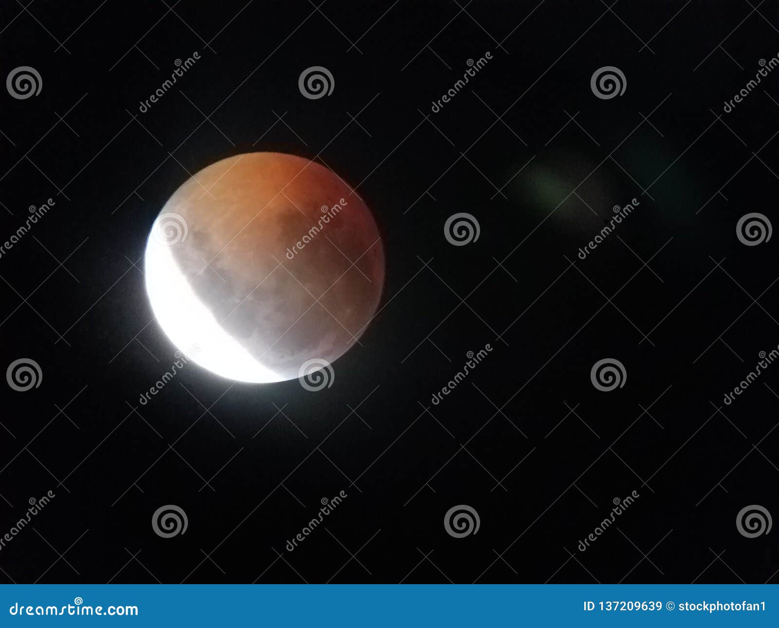 Lunar Eclipse of the Moon with Earth`s Shadow Stock Image - Image of ...