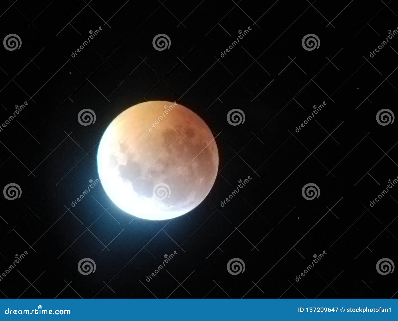 Lunar Eclipse of the Moon with Earth`s Shadow Stock Image - Image of ...