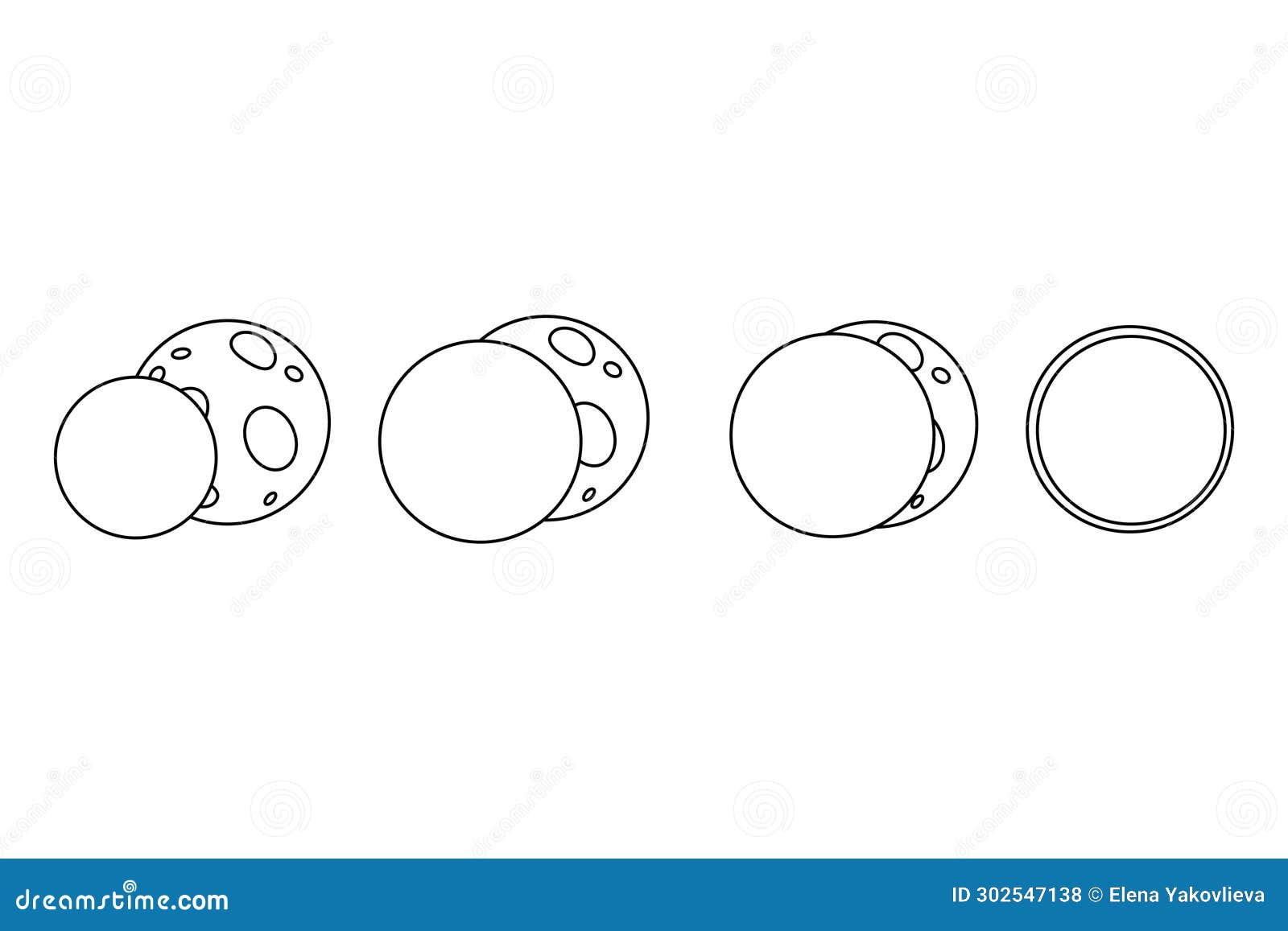 Lunar Eclipse Outline Infographic in Flat Cartoon Style Stock Vector ...