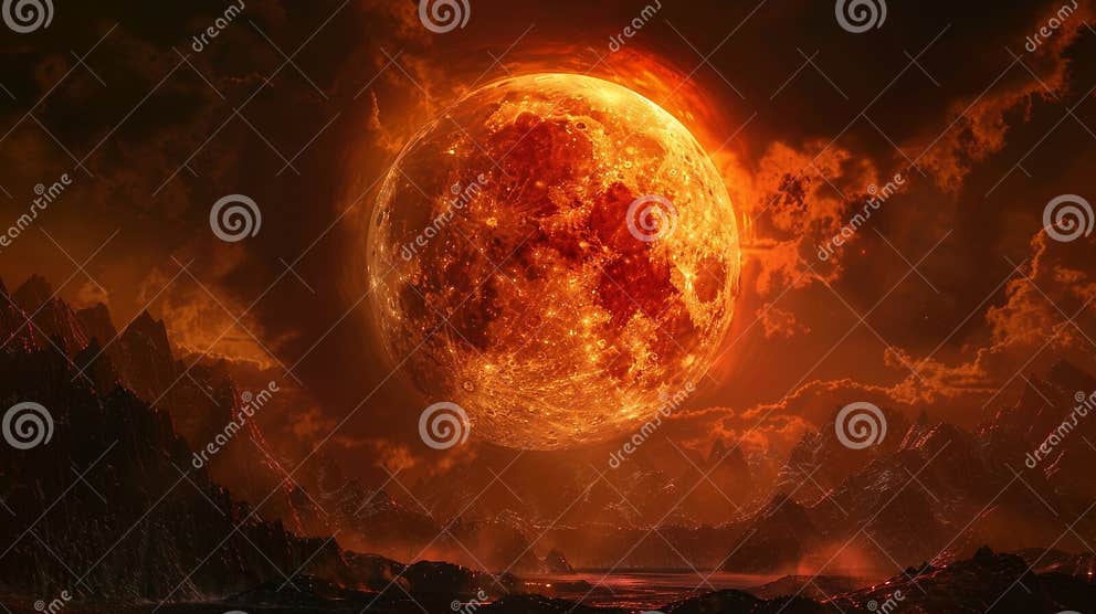 The Lunar Eclipse Transforms the Usually Pale Moon into a Fiery Red Orb ...