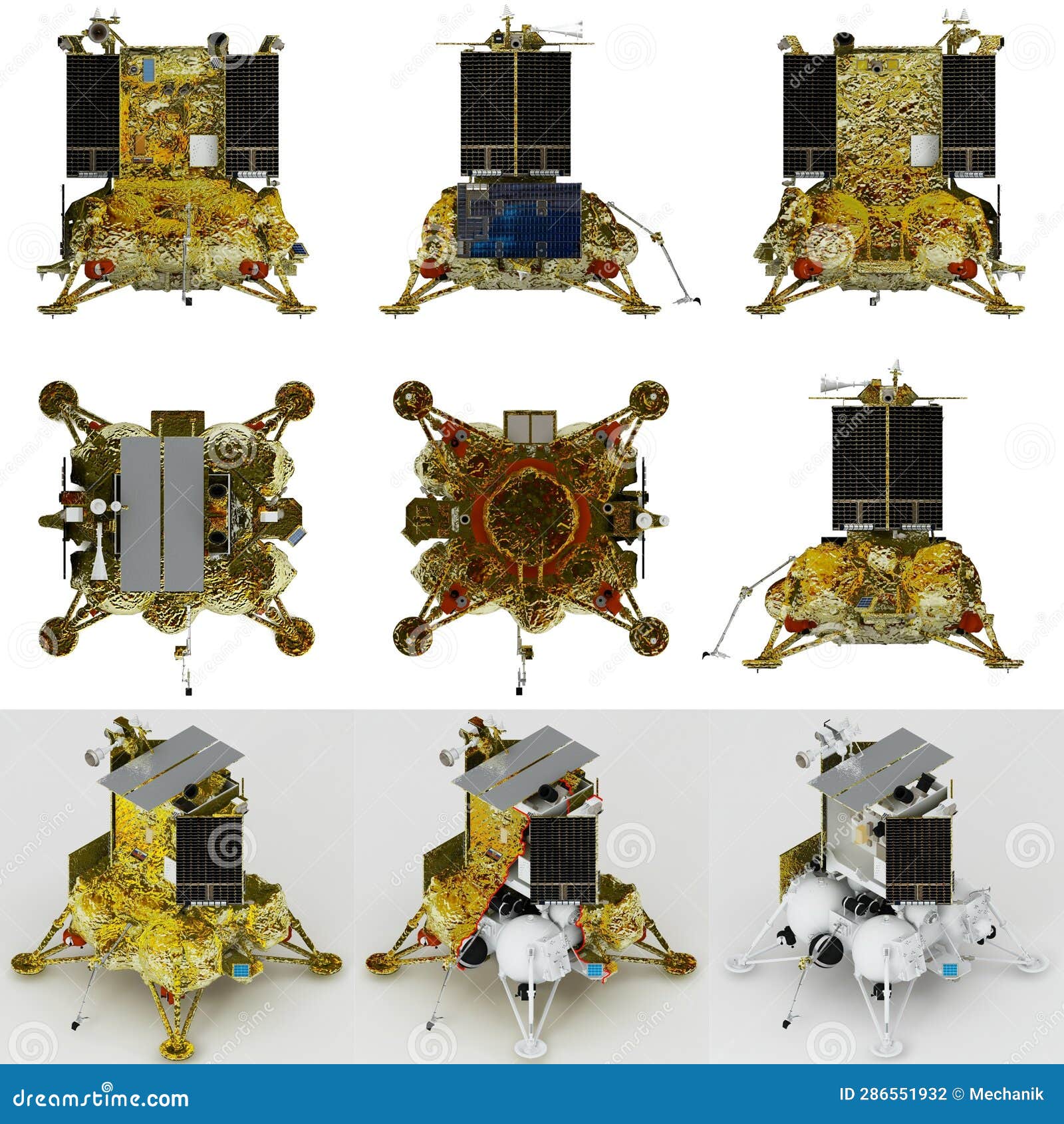 Lunar Lander Infographics Isolated Stock Illustration - Illustration of ...