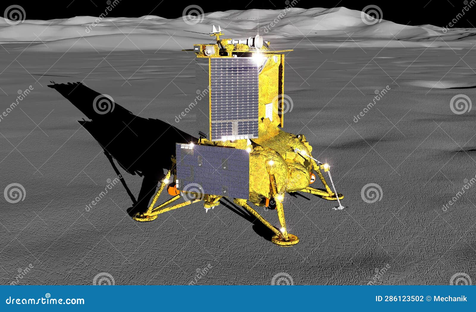Lunar lander stock illustration. Illustration of exploration - 286123502