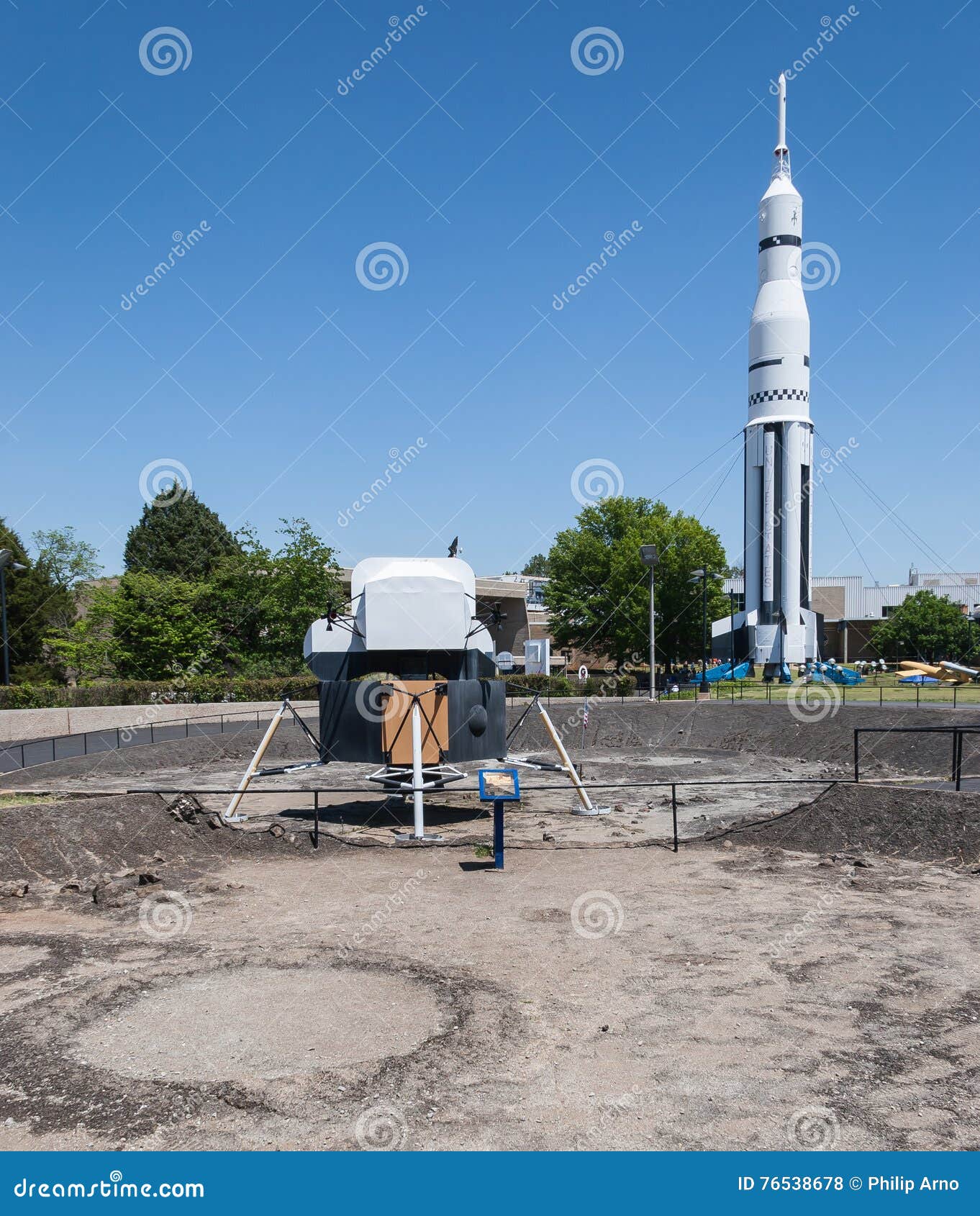 Lunar Lander and Saturn V Rocket Editorial Stock Photo - Image of ...