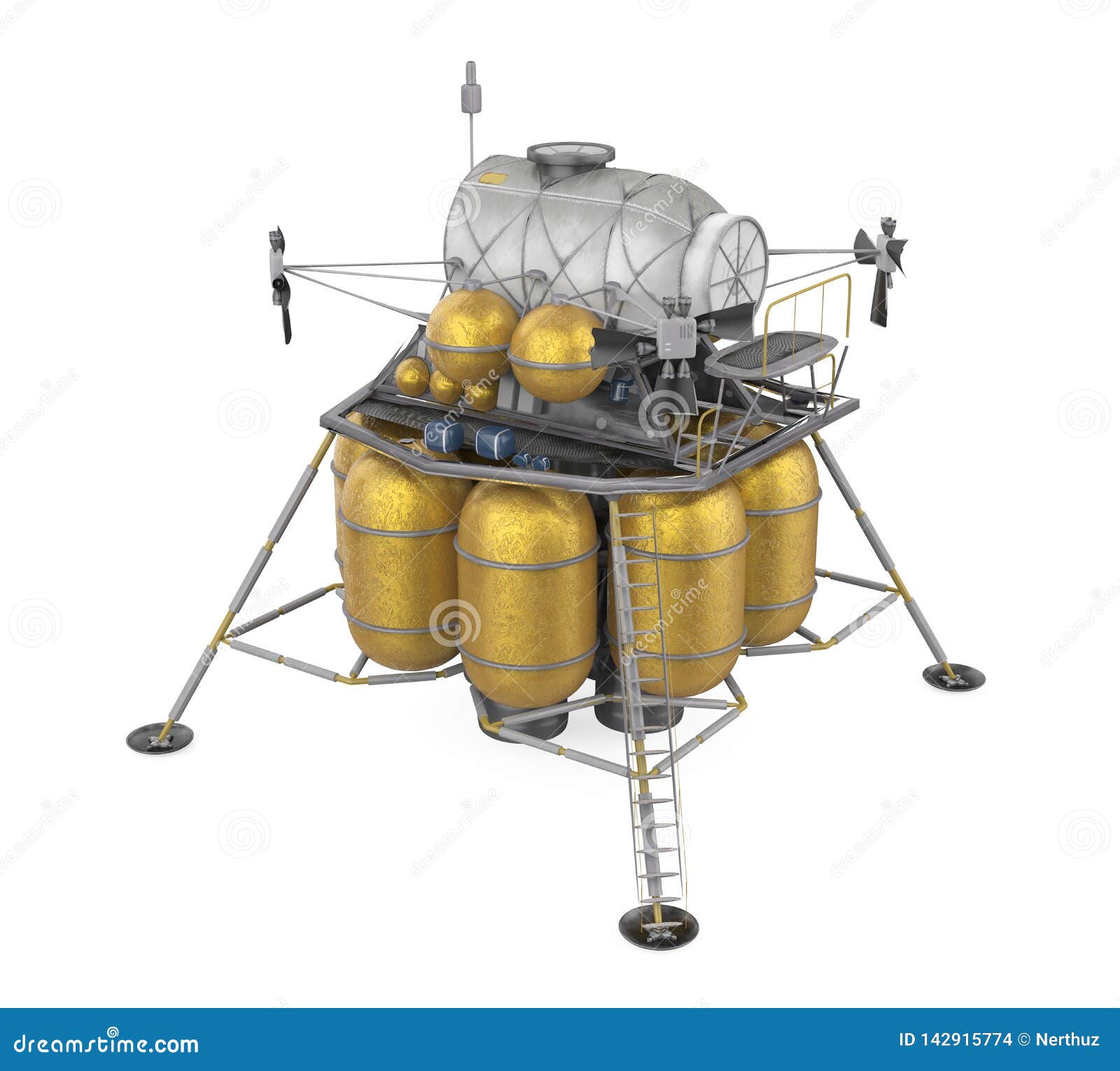 Lunar Lander Spacecraft Isolated Stock Illustration - Illustration of ...