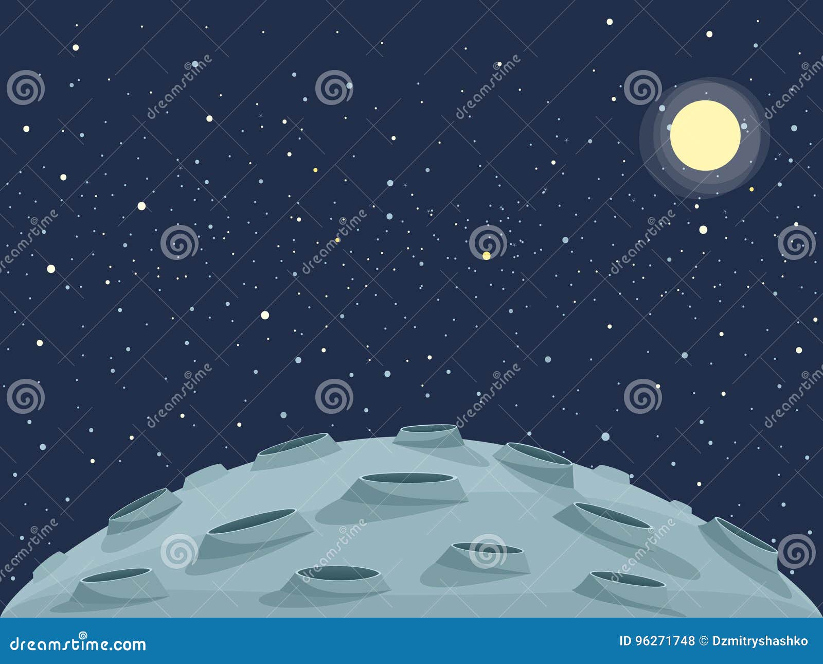 A Lunar Landscape Scene Featuring A Space Cat Exploring Craters Under A ...