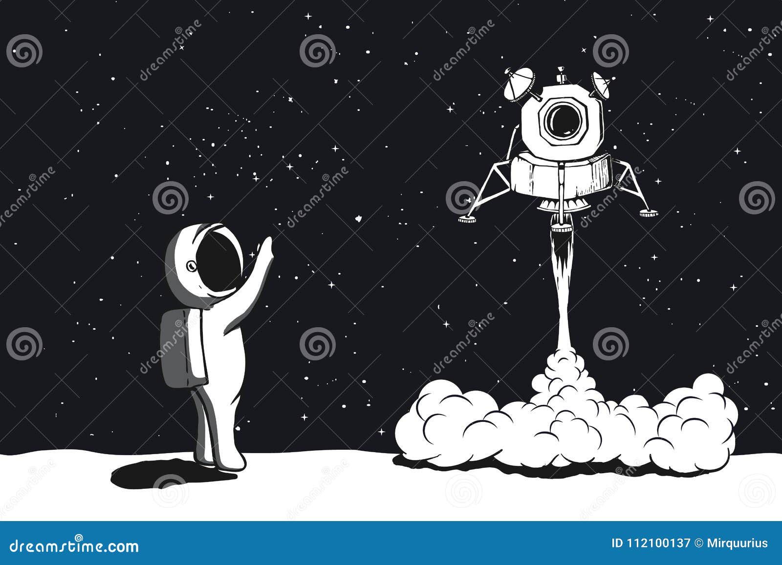Lunar Module Launch,landing on Moon Stock Vector - Illustration of ...
