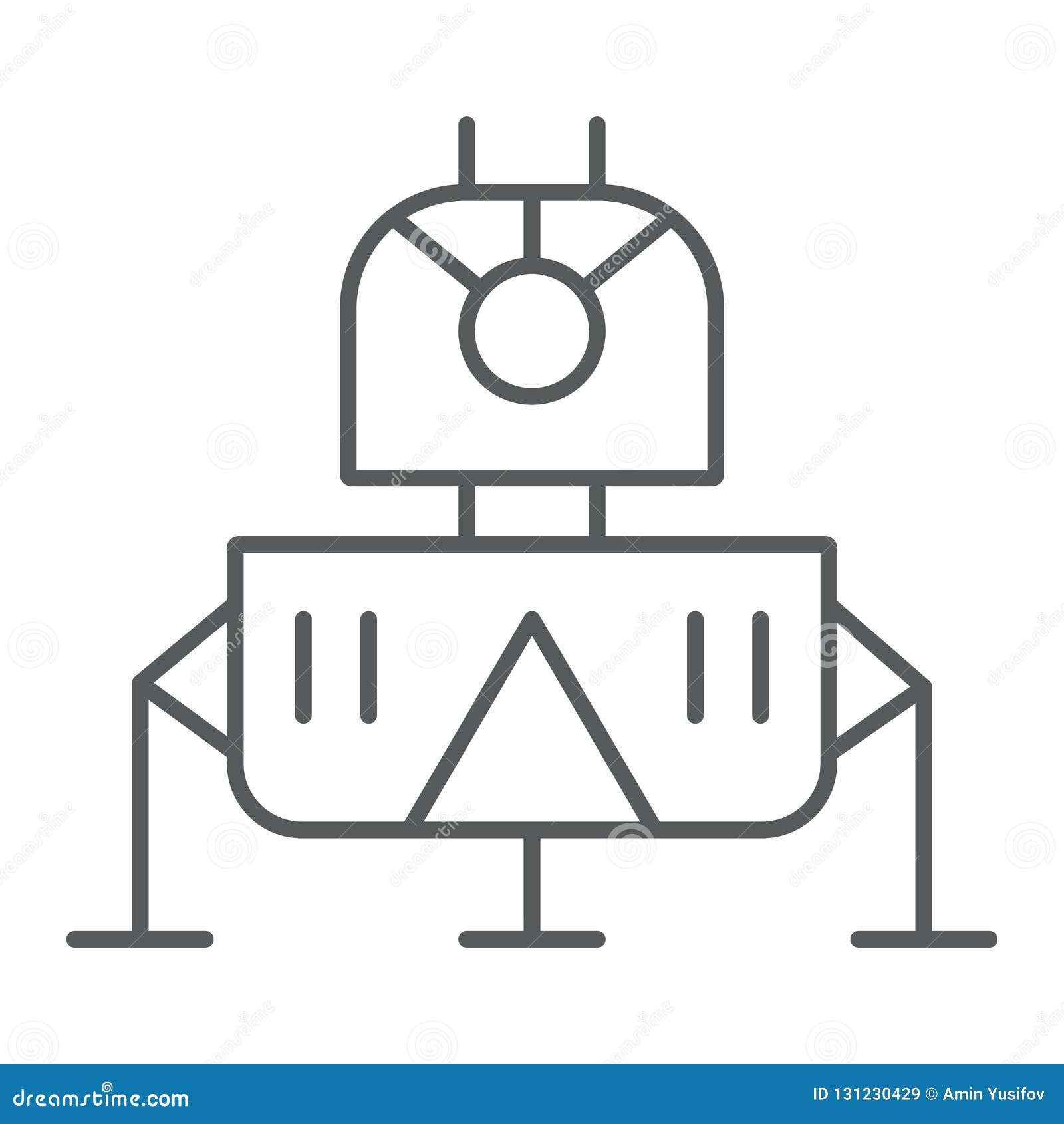 Lunar Module Thin Line Icon, Science and Astronomy, Space Module Sign ...