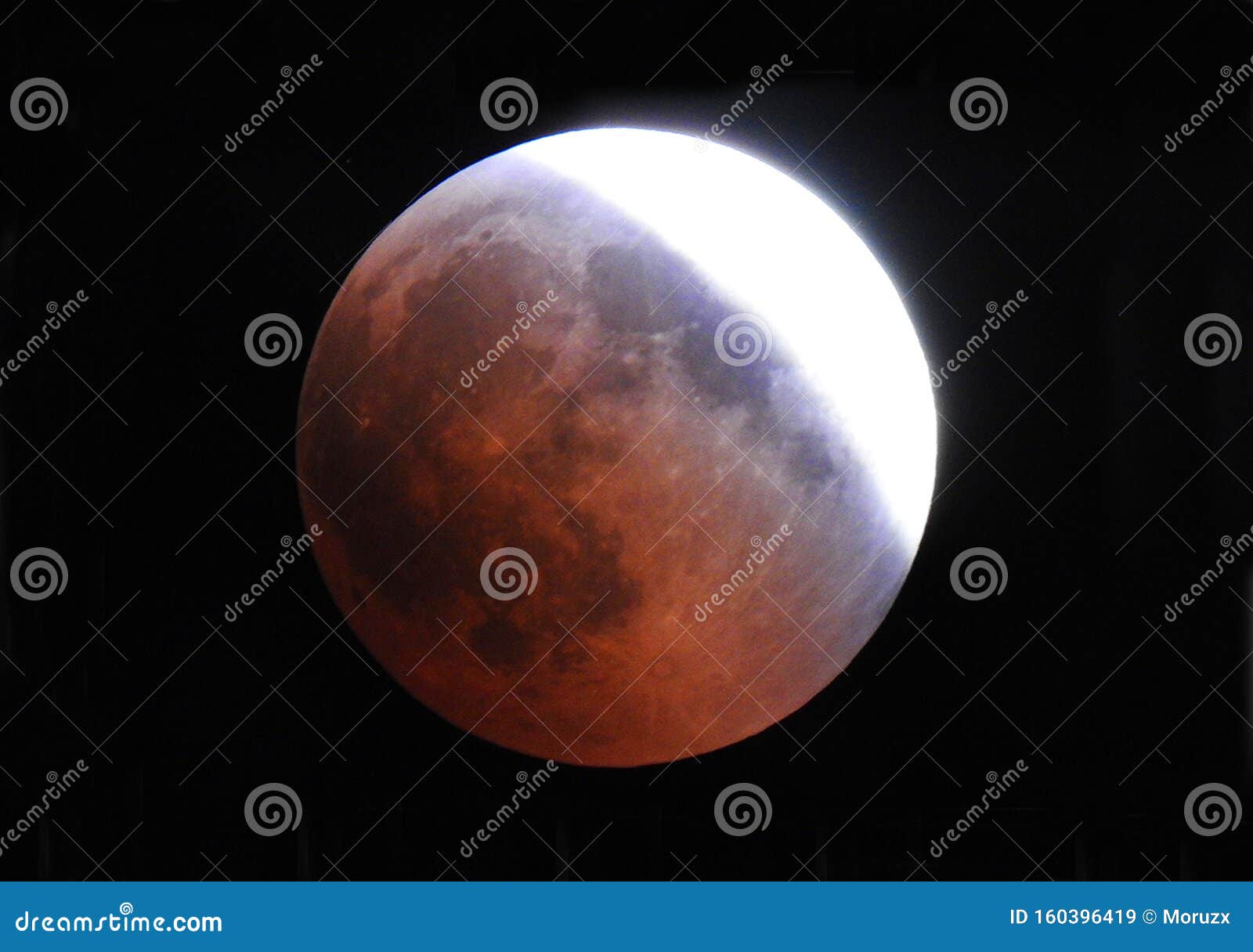 Red Lunar Moon Eclipse in the Sky Stock Image - Image of eclipsa ...