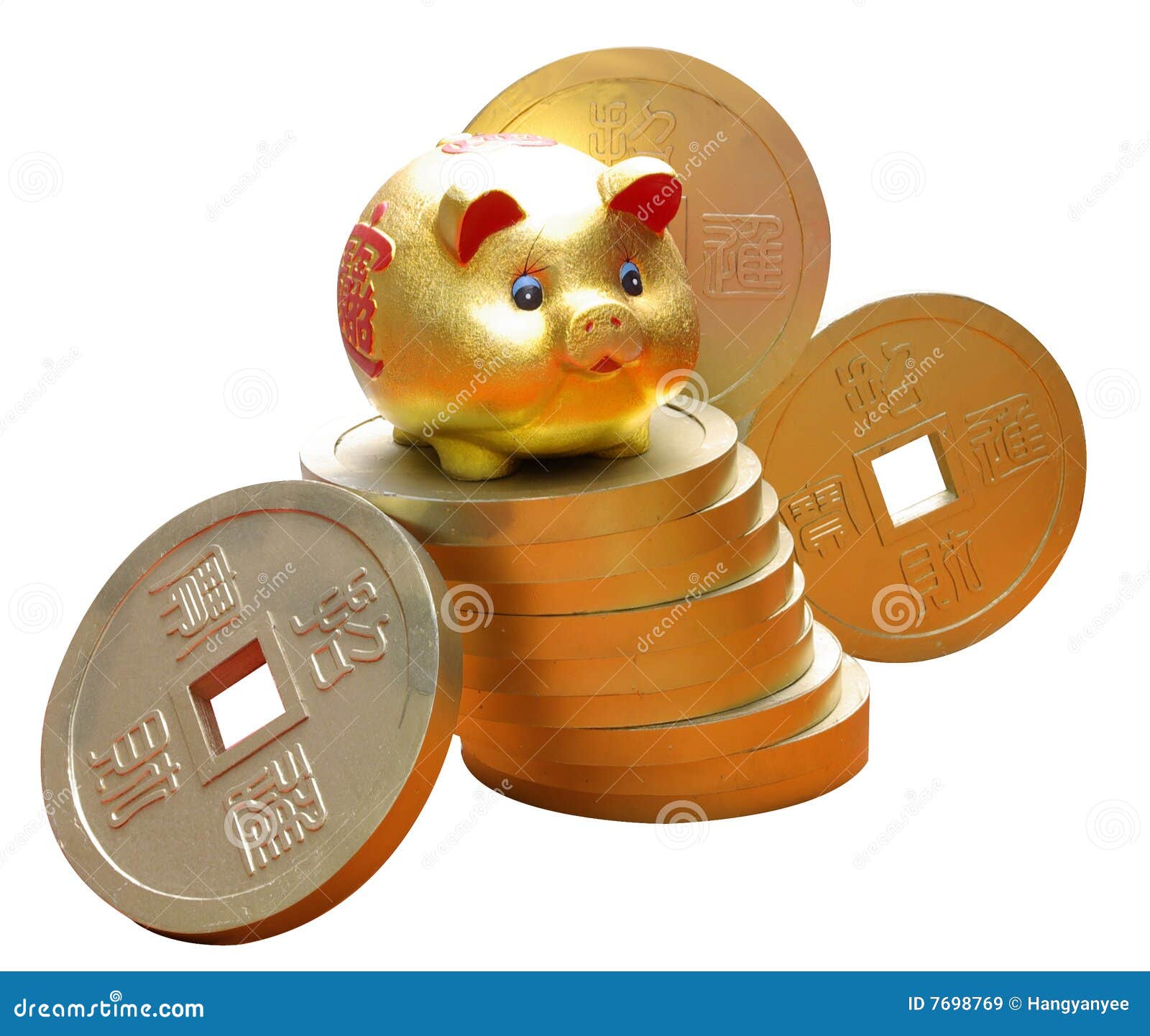 Lunar New Year Gold Pig stock image. Image of wealth, golden - 7698769