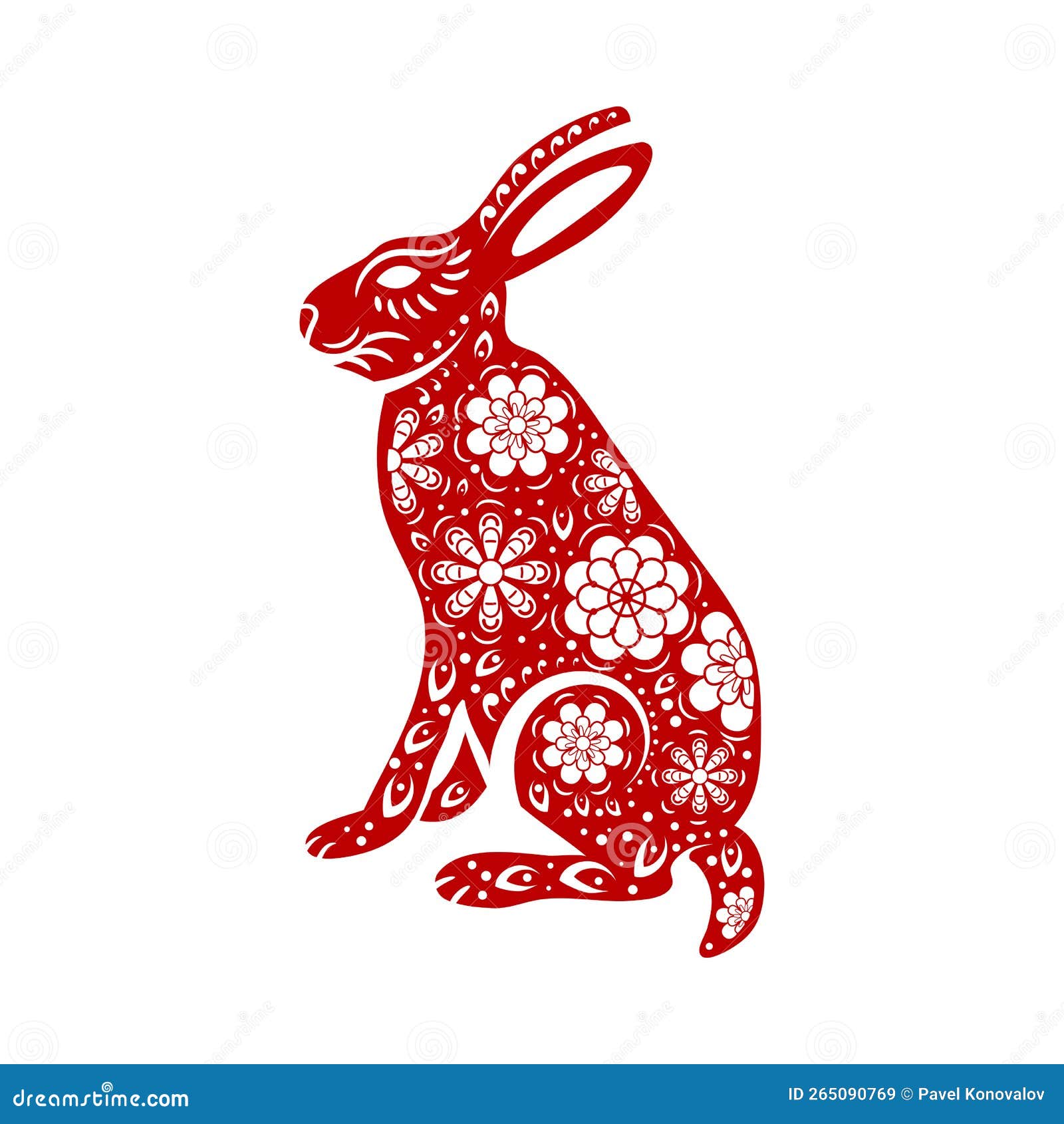 Lunar New Year Rabbit stock vector. Illustration of black - 265090769