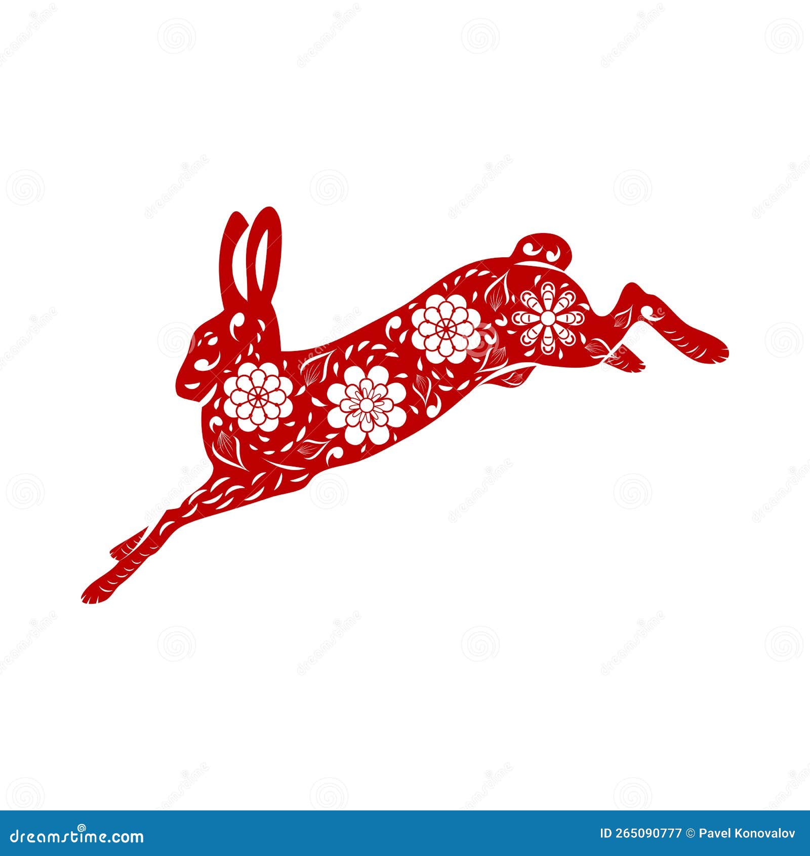 Lunar New Year Rabbit stock vector. Illustration of cartoon - 265090777