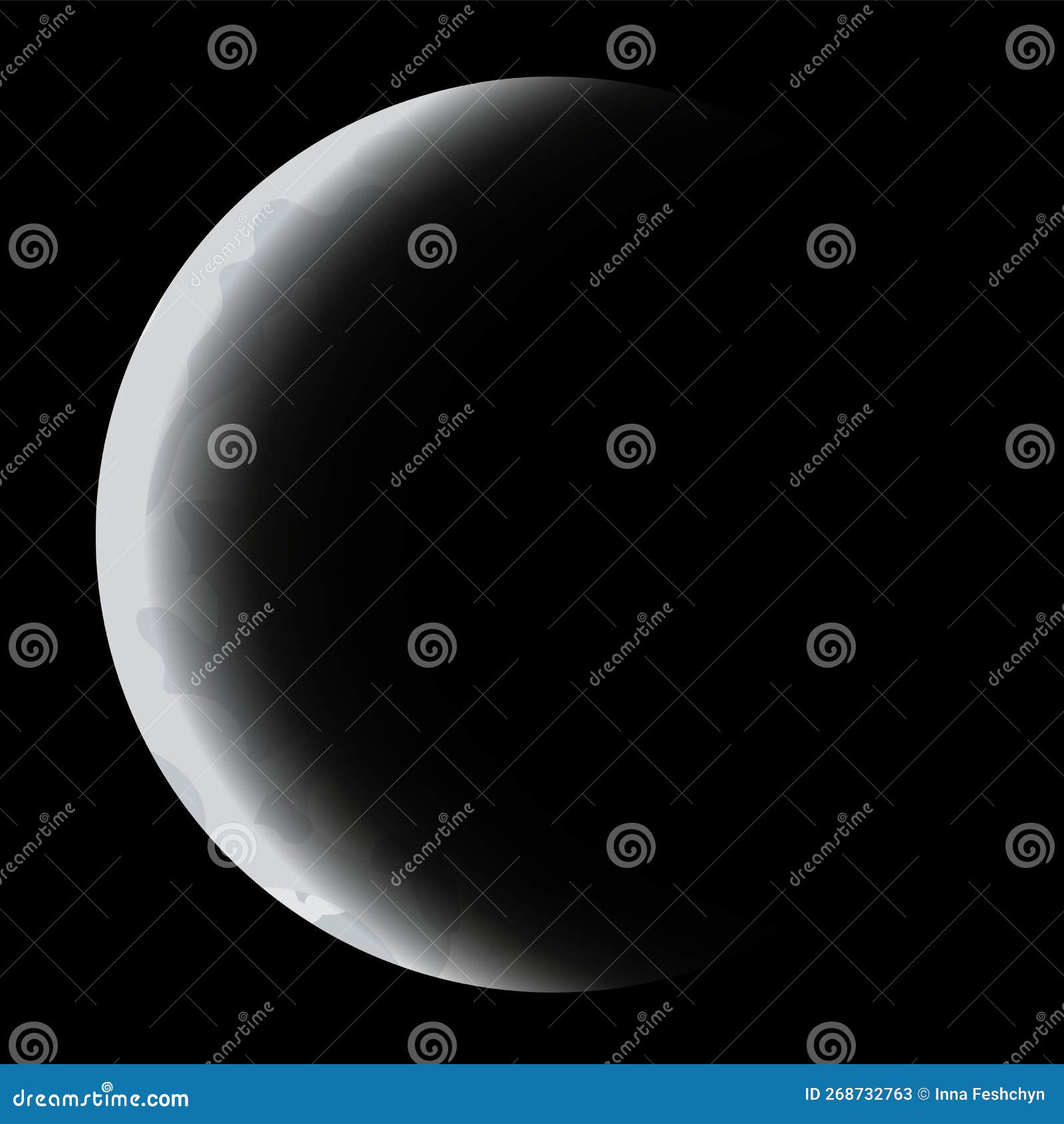 Lunar Phase Icon. Lunar Eclipse Cycle Stage. Moon on Black Background ...