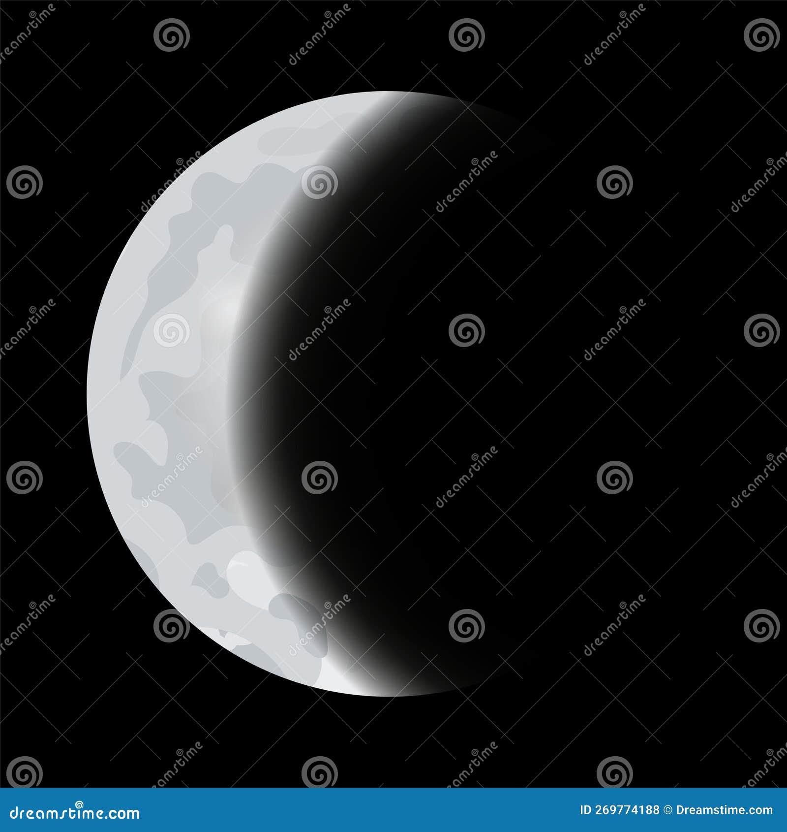 Lunar Phase Icon. Lunar Eclipse Cycle Stage. Moon on Black Background ...