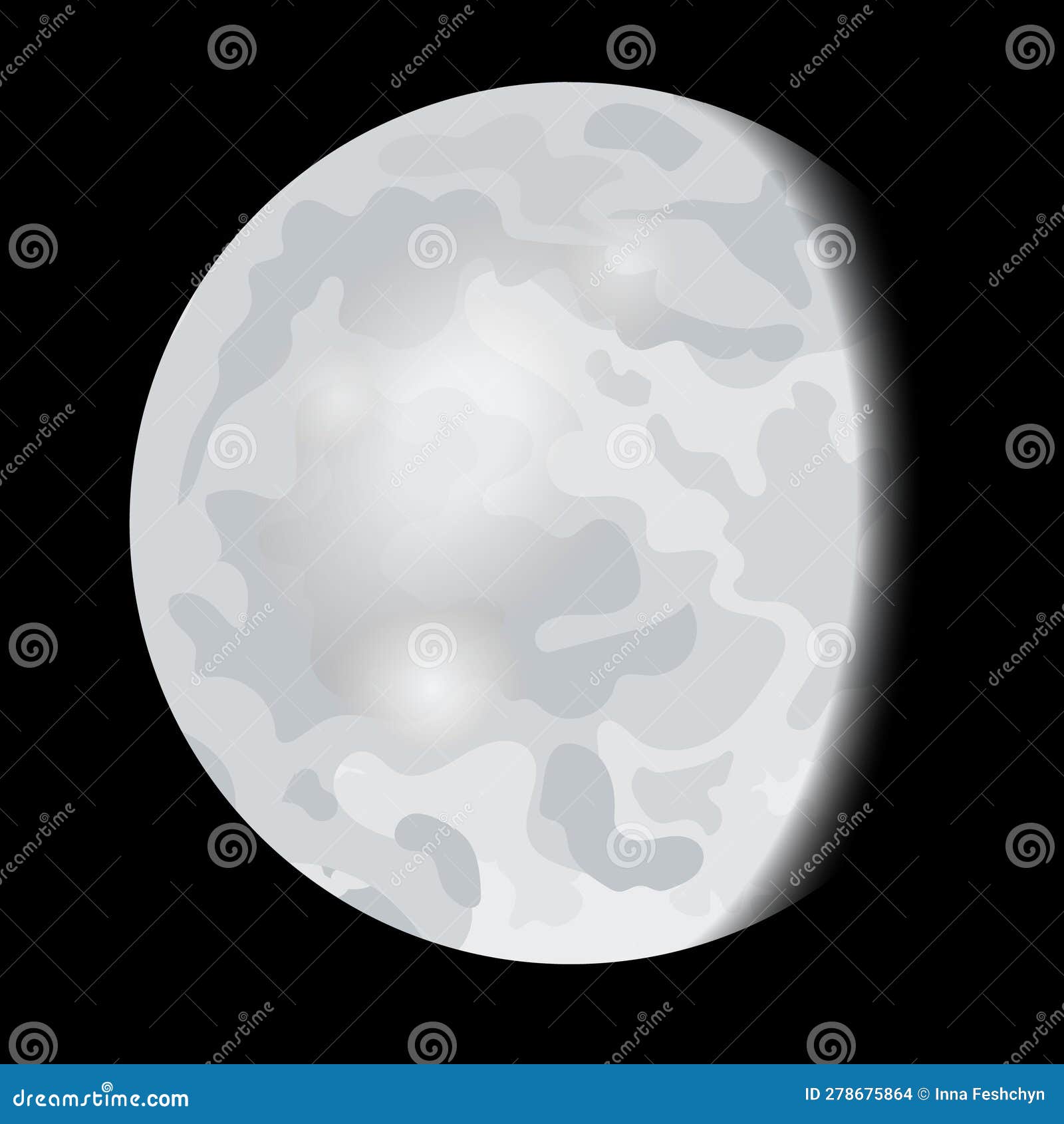 Lunar Phase Icon. Lunar Eclipse Cycle Stage. Moon on Black Background ...